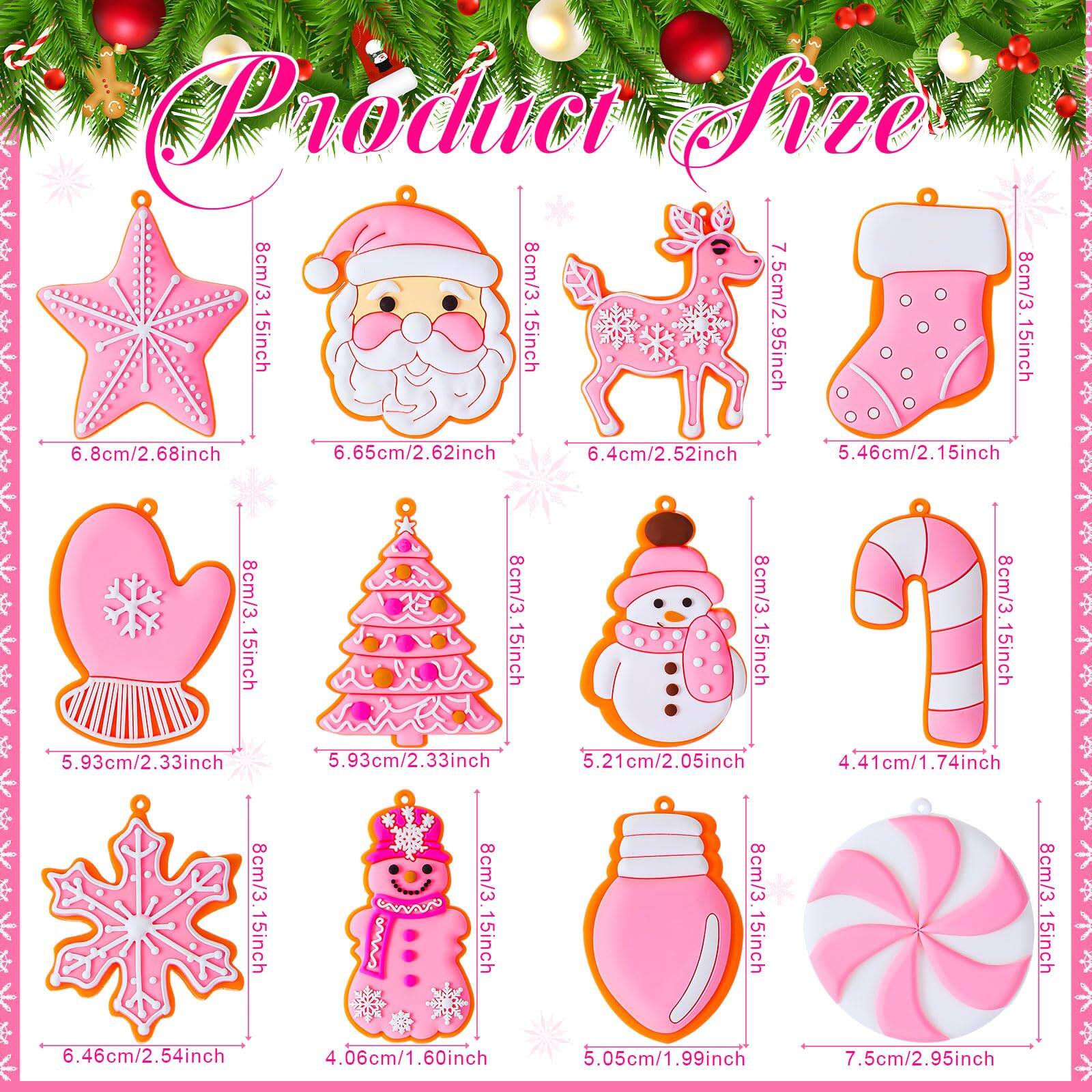 Refined Abode Design Christmas Tree Ornaments Pink Xmas White Santa ...