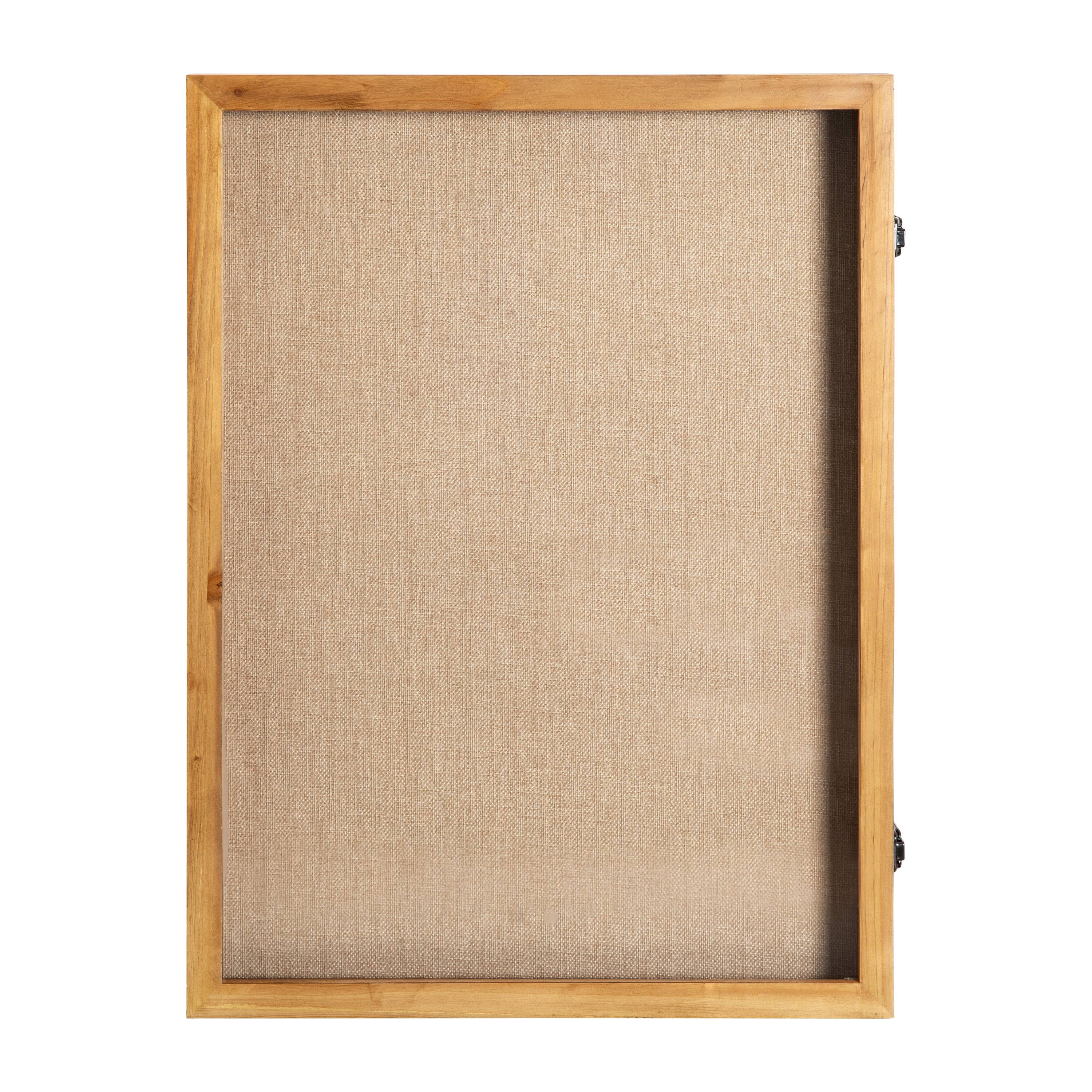 Emma + Oliver Presley Wooden Display Case with Foam Back Board, Linen ...