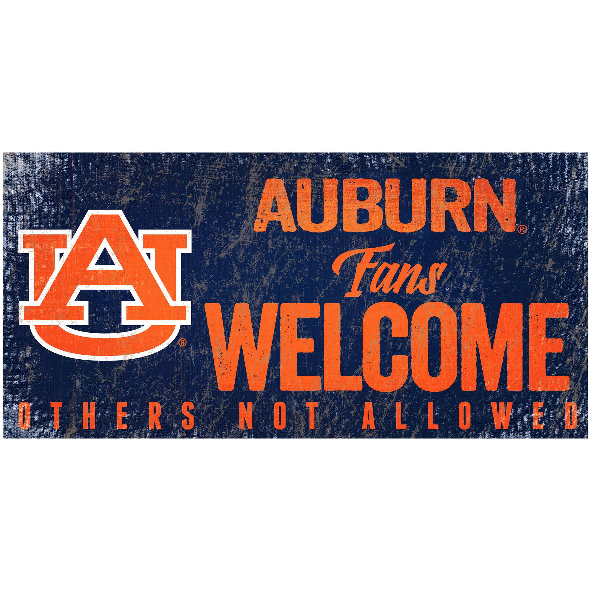 Fan Creations Auburn Tigers 6" x 12" Fans Welcome Sign Multicolor ...