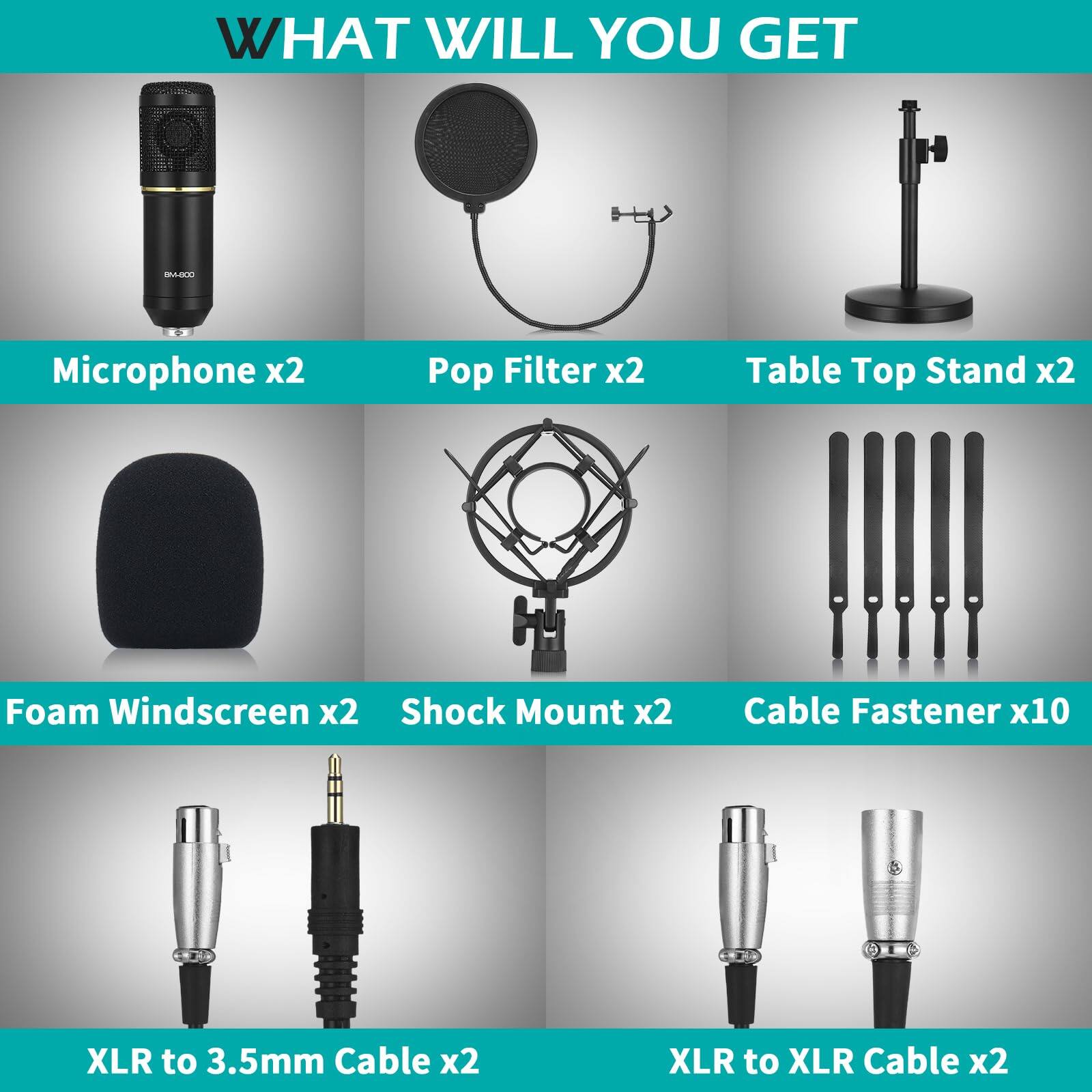 Reds Spade Pack xlr condenser microphone studio cardioid kit include ...