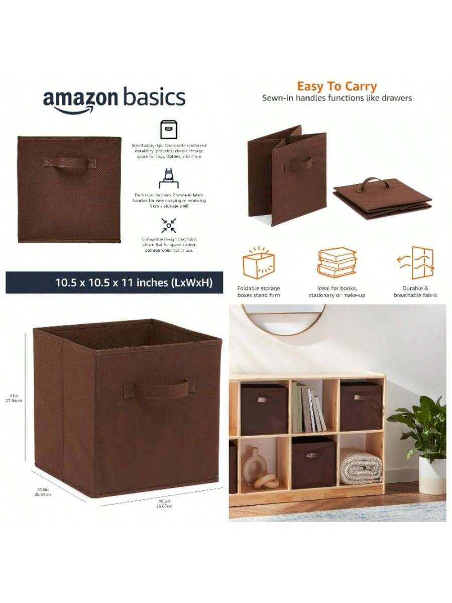 Live At Space Collapsible Fabric Storage Cubes Organizer with Handles ...