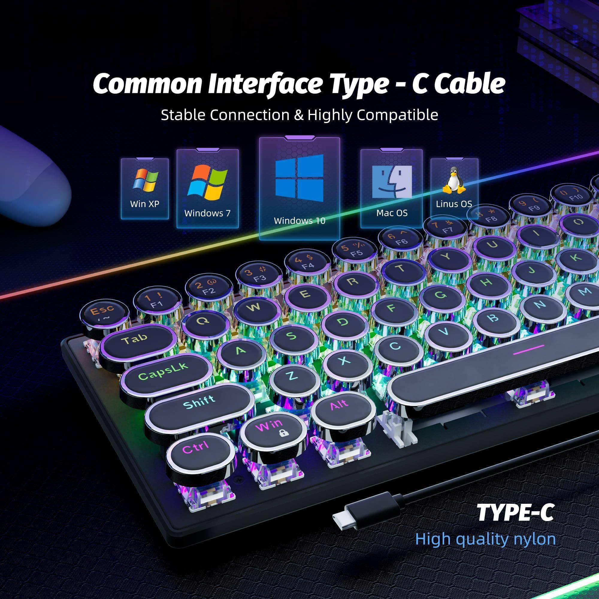 Stamp n Camp 65% Wired Mechanical Gaming Keybaord Compact 68 Keys Mini ...