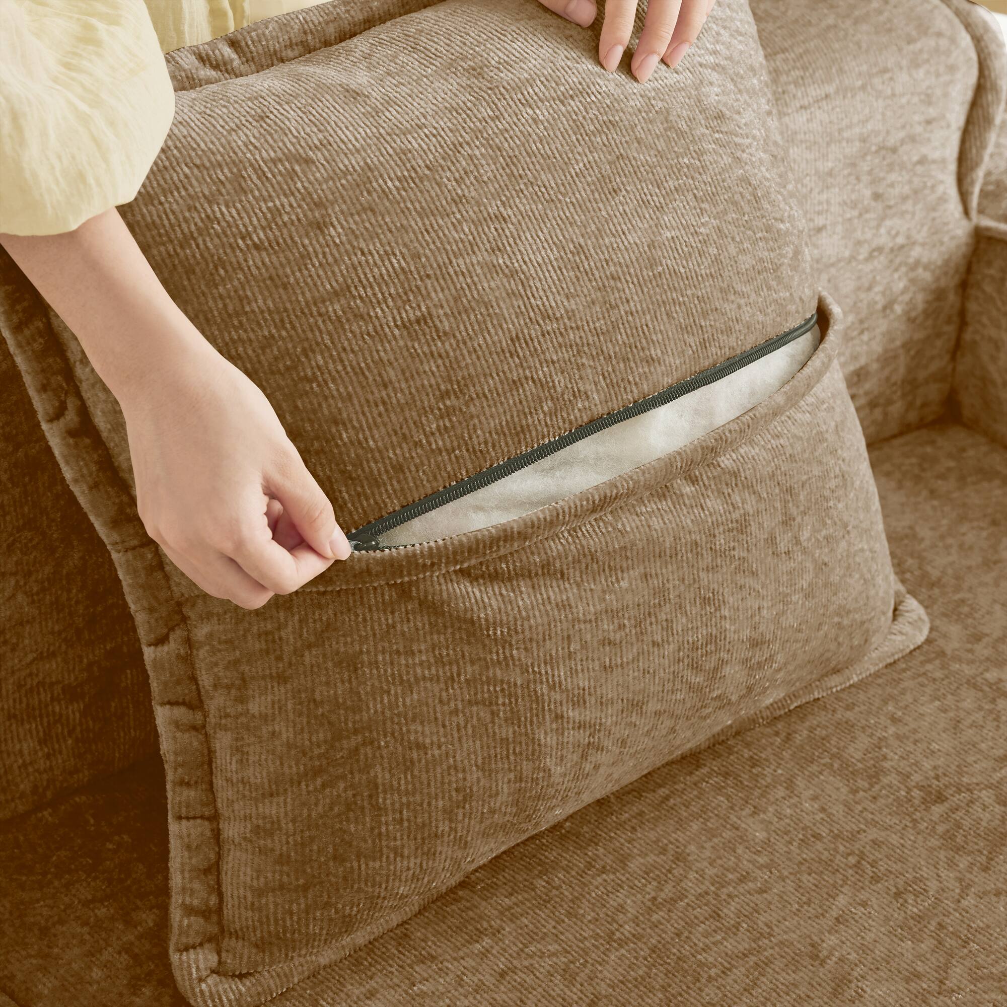 Aukfa Streamlined Modular 2 Seat Sectional Boneless Sofa French Edge ...