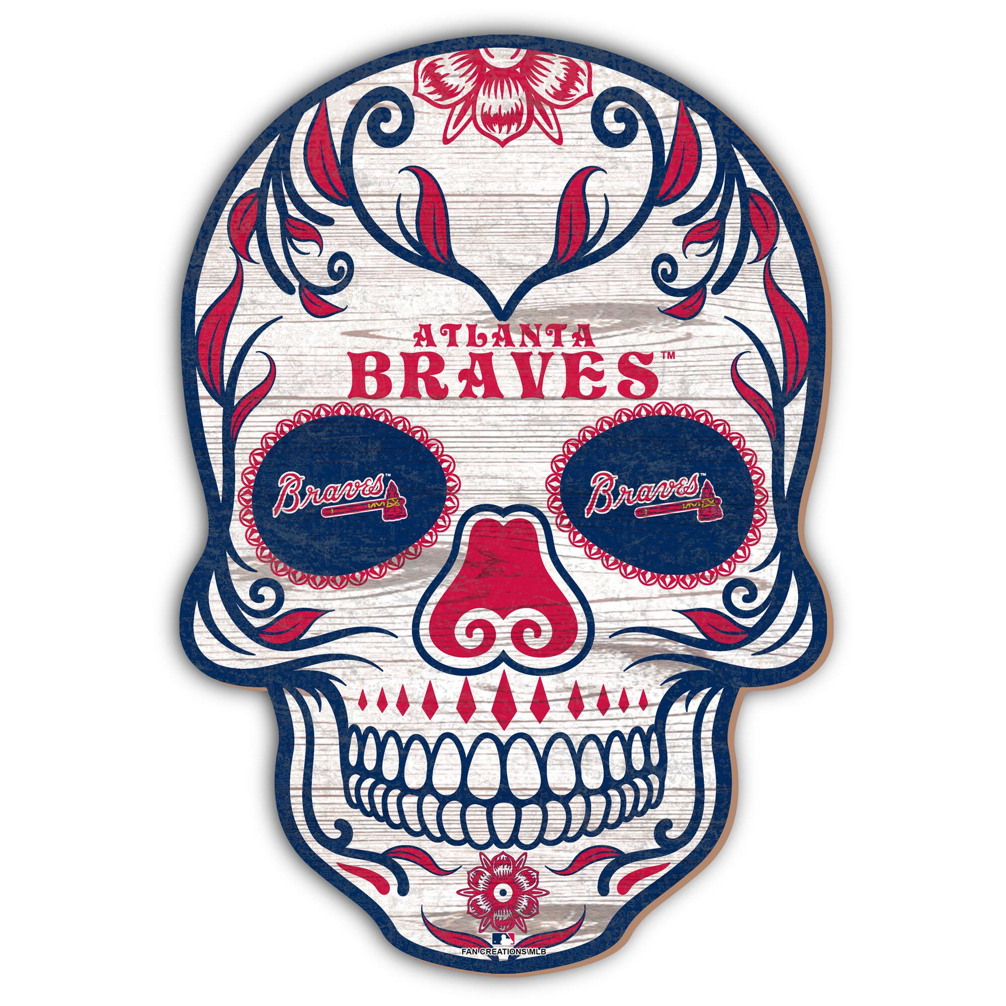 Fan Creations Atlanta Braves 12'' Sugar Skull Sign Multicolor 5043325 ...