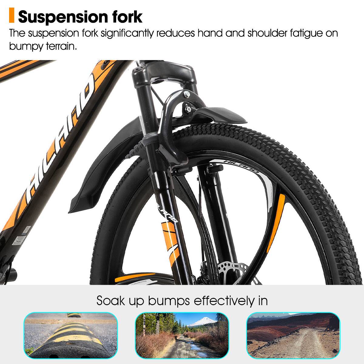 HILAND 26" Mountain Bike for Men Women Adults, 18 Speed, Disc Brake ...