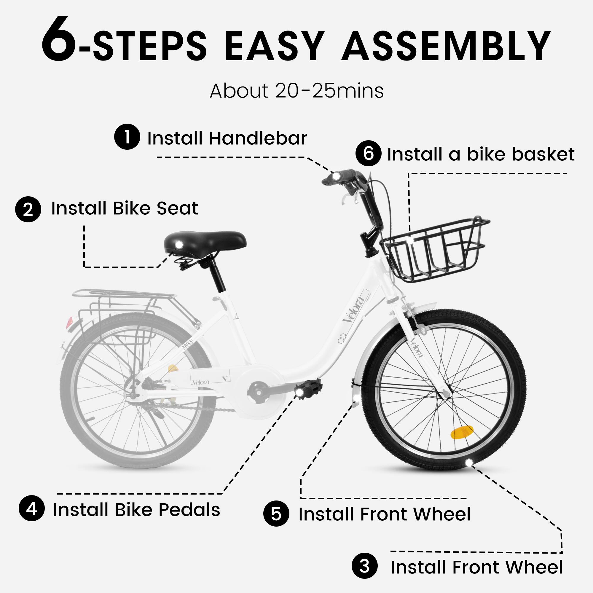 APRILSOUL 20 Inch Kids Bike Coaster V Brake 1 Speed Lightweight Steel ...