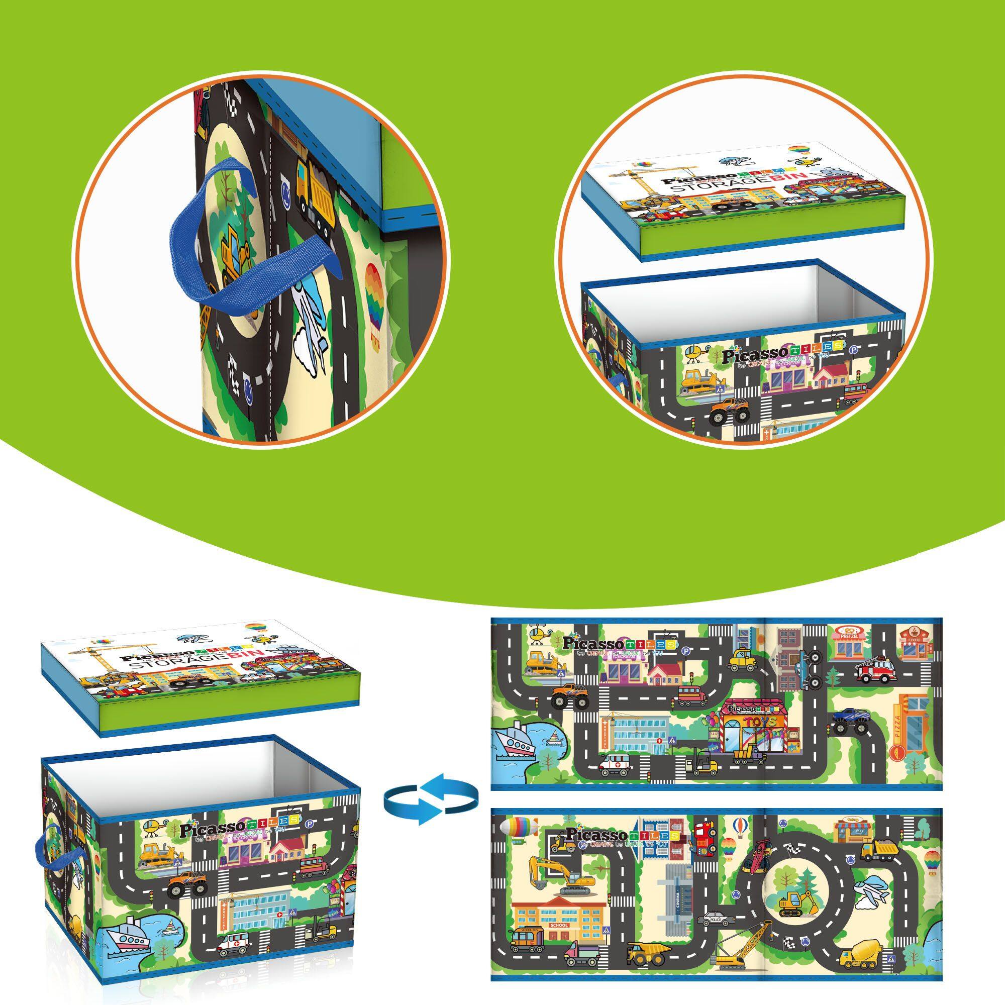 PicassoTiles PICASSO TILES Magnetic Tiles Organizer for Kids, City ...