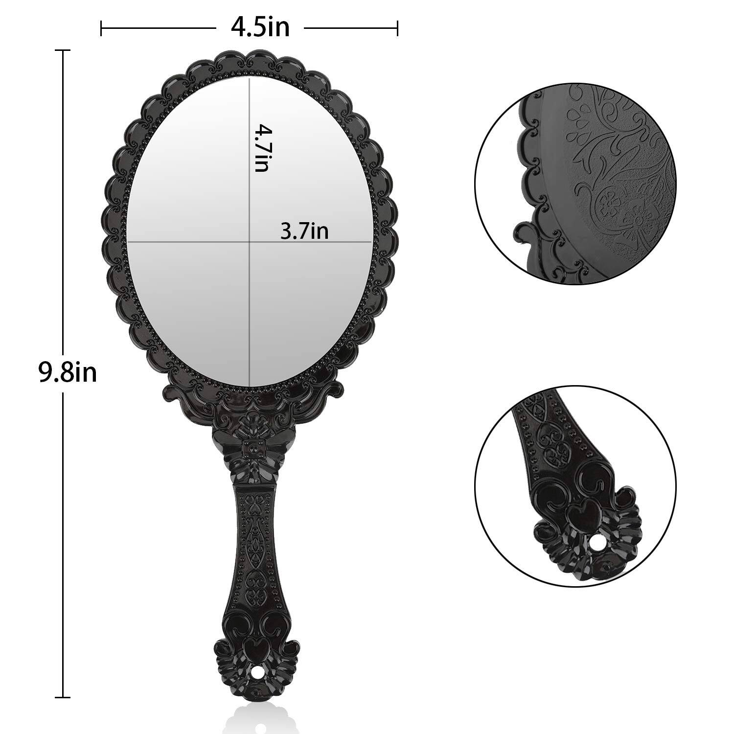 Pacoar Cade Hand Mirror With Handle Vintage Princess For Women Embossed ...