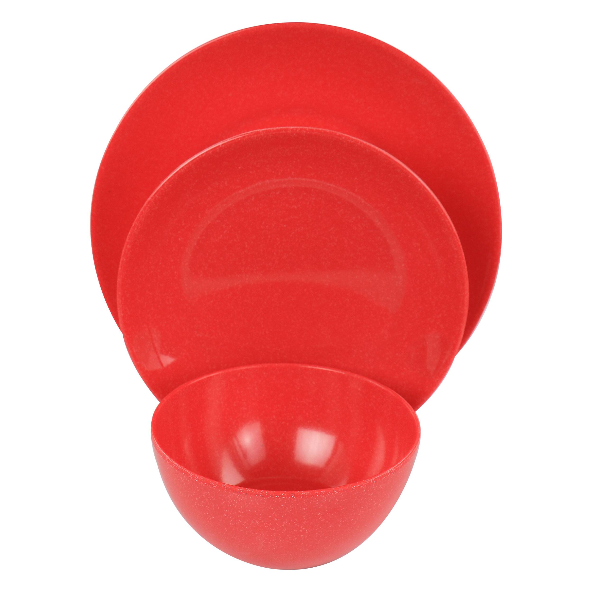 Martha Stewart 12 Piece Melamine Dinnerware Set Red 310116364M - Best Buy