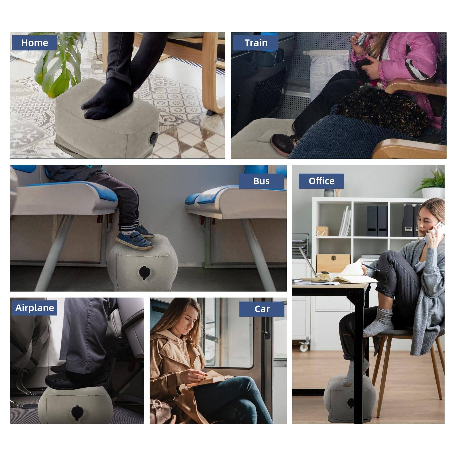 Pacoar Cade Inflatable Foot Rest Pillow For Air Travel Airplane ...