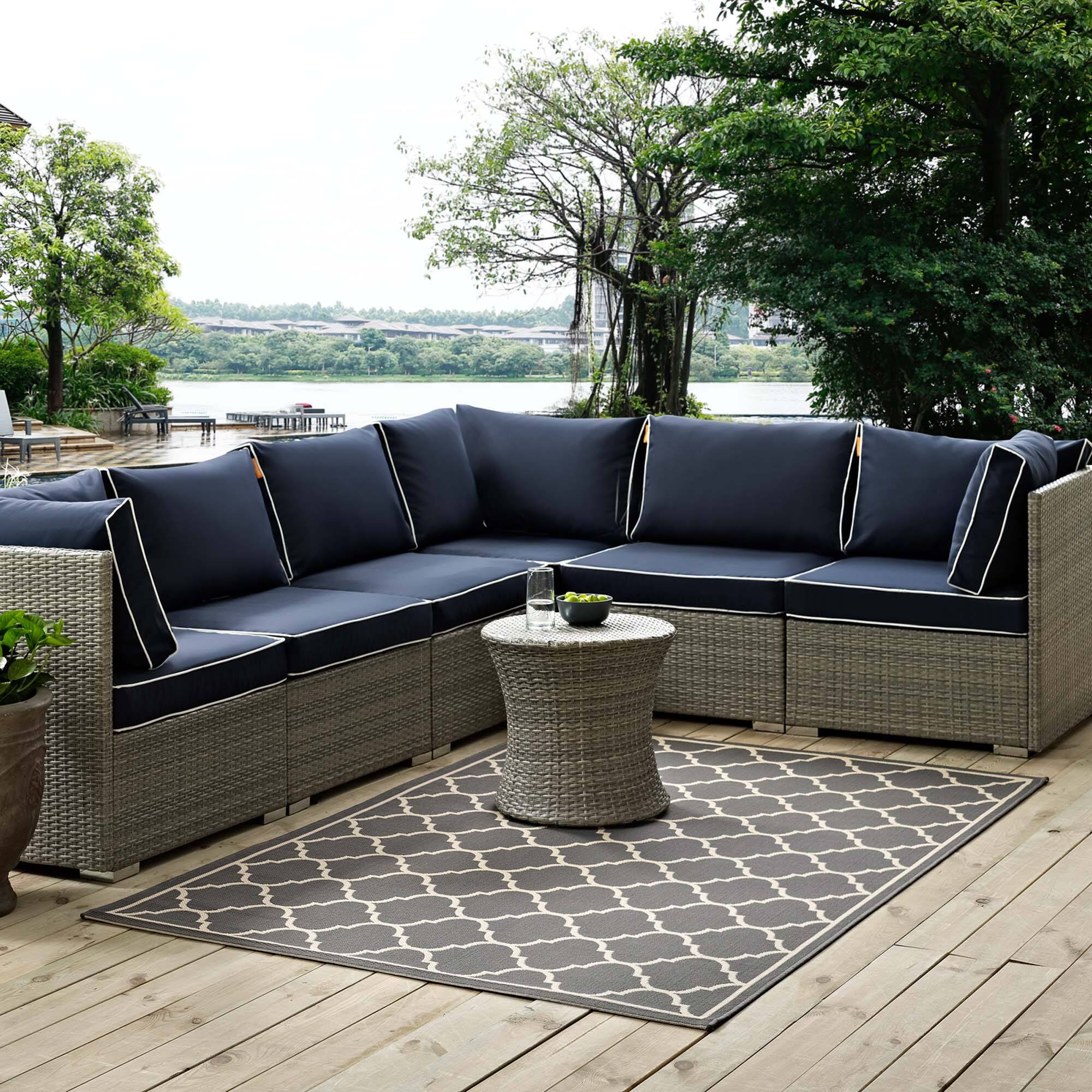 Modway Avena Moroccan Quatrefoil Trellis Indoor and Outdoor Area Rug ...