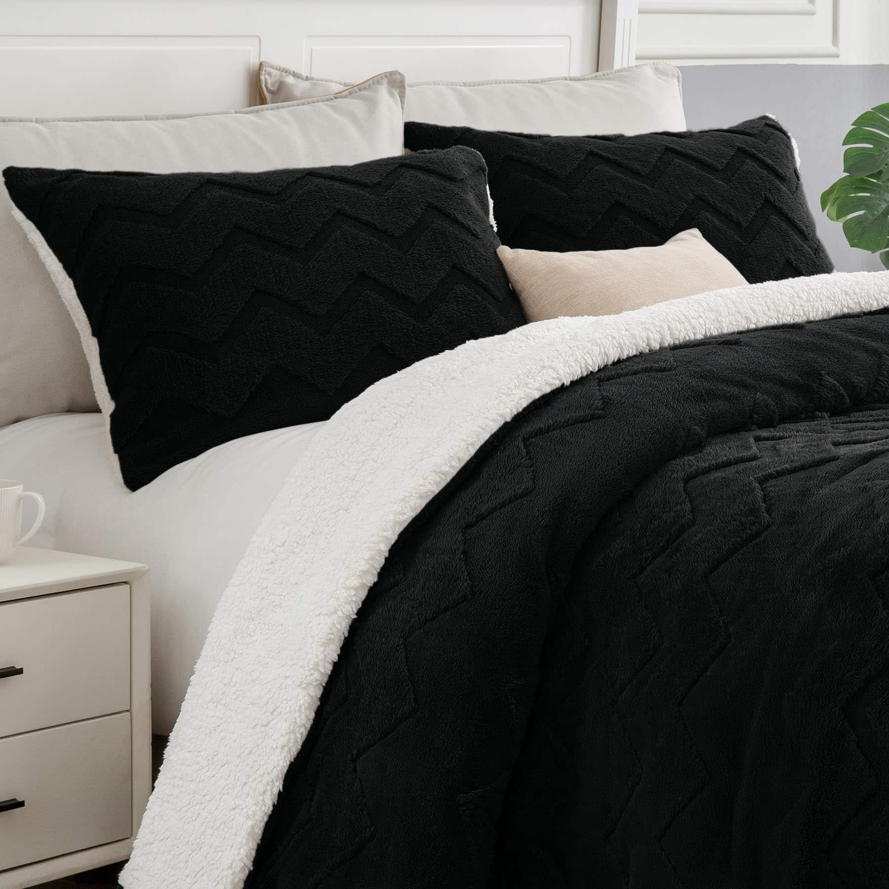 NICHOLAS KLEIN - Fluffy Queen Comforter Set - Super Soft Sherpa For ...