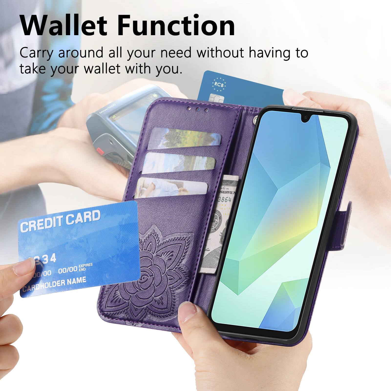 Dteck Wallet Case for Samsung Galaxy A26, Embossed Butterfly Pattern ...