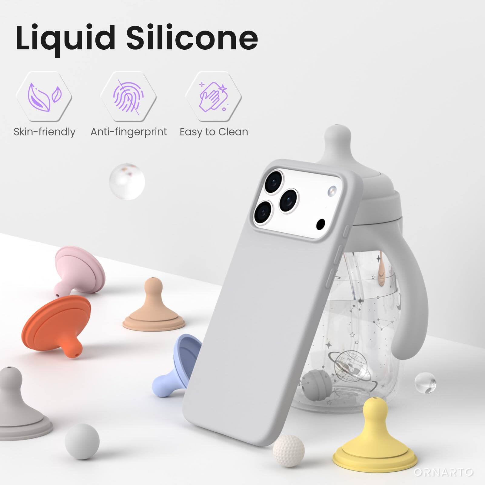 Ornarto Designed for iPhone 17 Pro Max Case 6.9", Liquid Silicone Soft ...