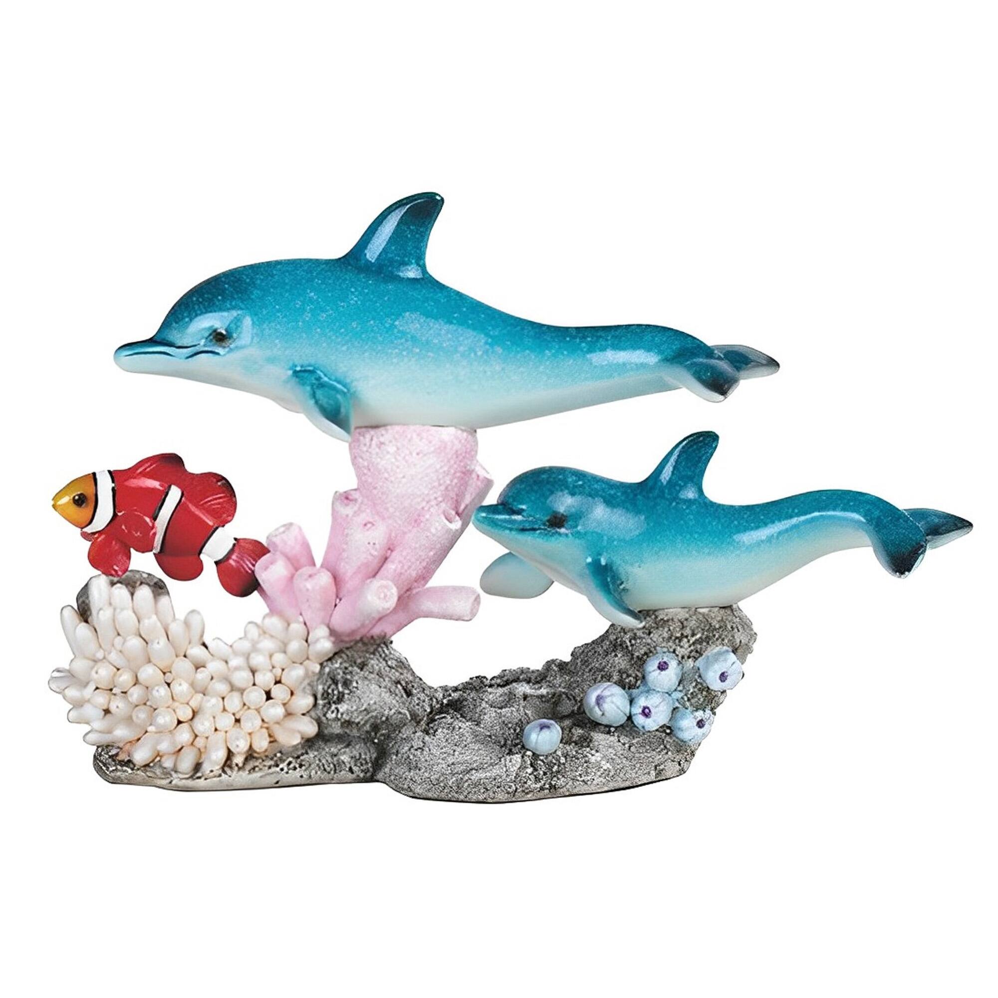 FC Design 8.75"W Dolphins with Clownfish Figurine Statue Desk Tabletop ...
