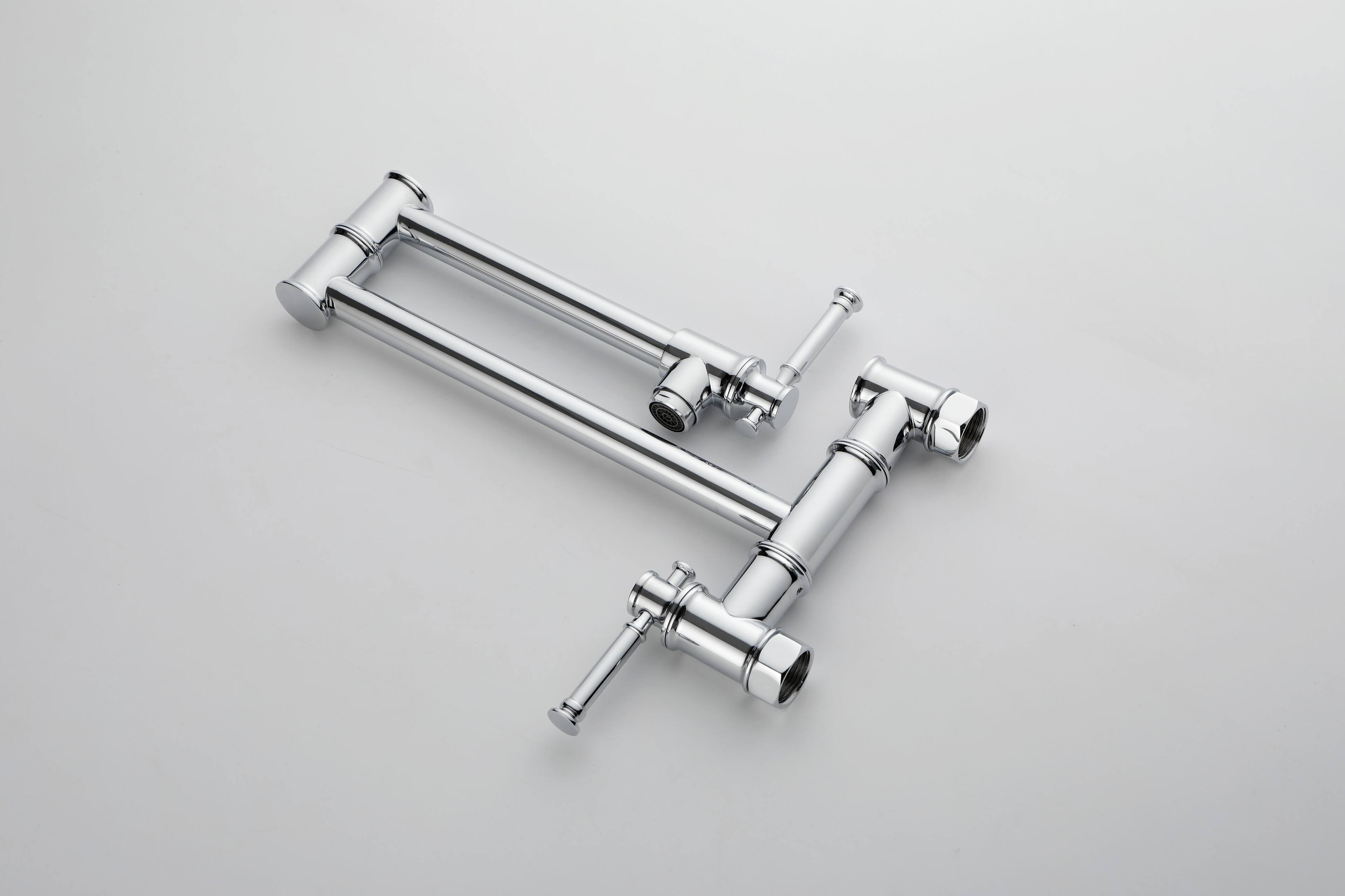 Wall Mount Pot Filler Faucet, Modern Brass Pot Filler Two Attachment ...