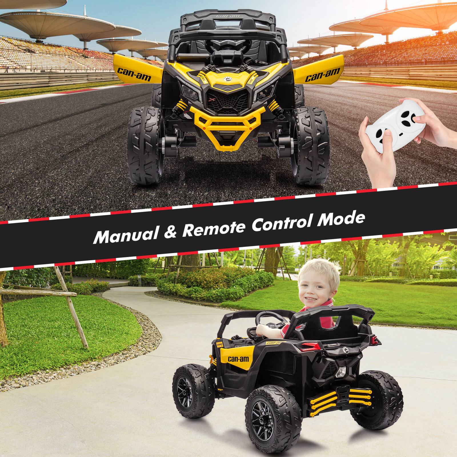 Acekool Licensed Can Am 12V Kids Ride On UTV, Remote Control, Dual ...