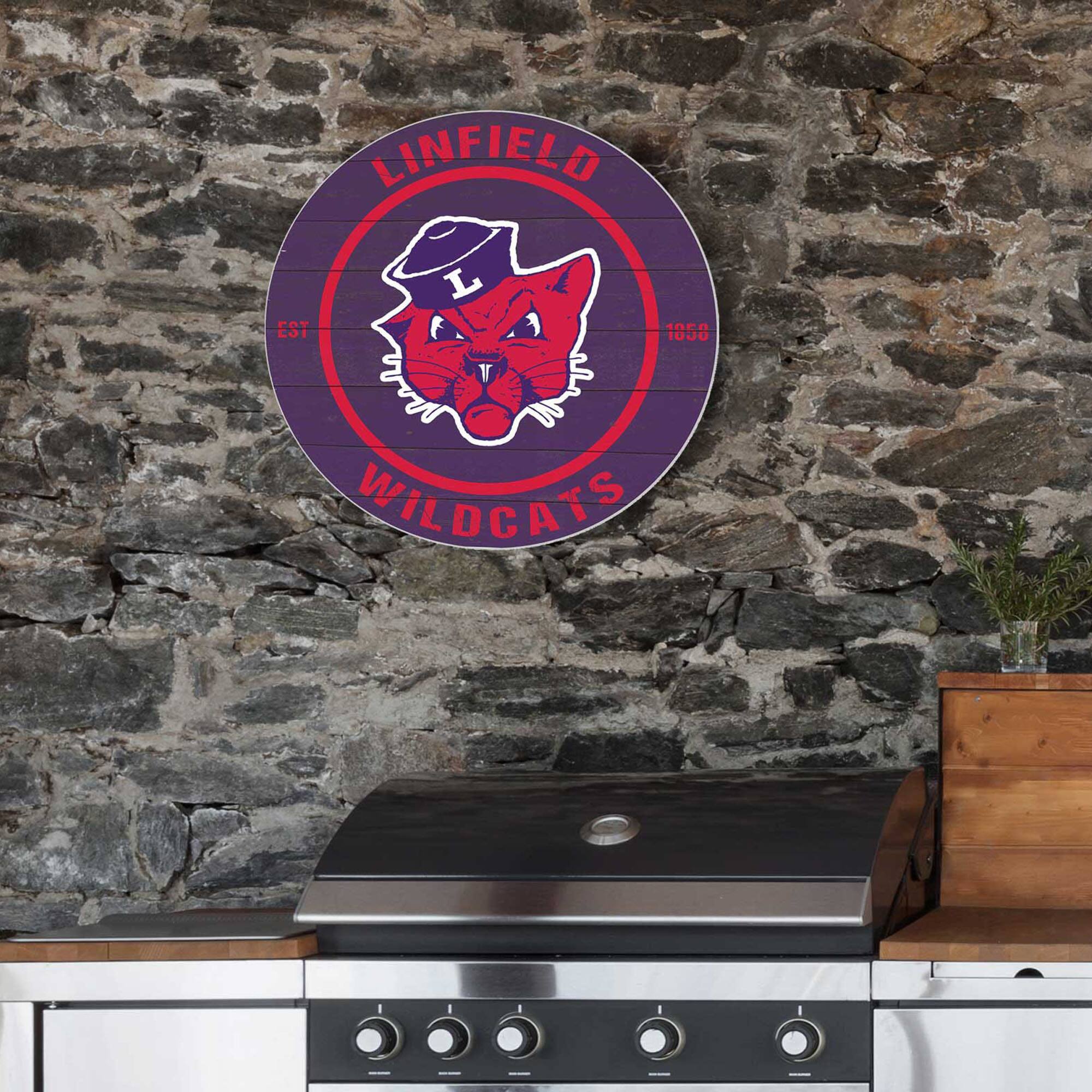 Jardine Linfield Wildcats 20" x 20" Indoor/Outdoor Circle Sign Purple 5184525 - Best Buy