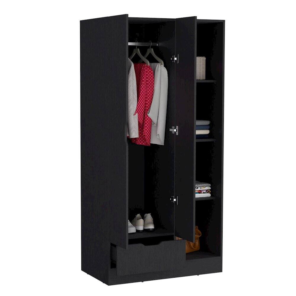 TuHome Memphis Wardrobe Armoire MDF Black CLW9030 - Best Buy