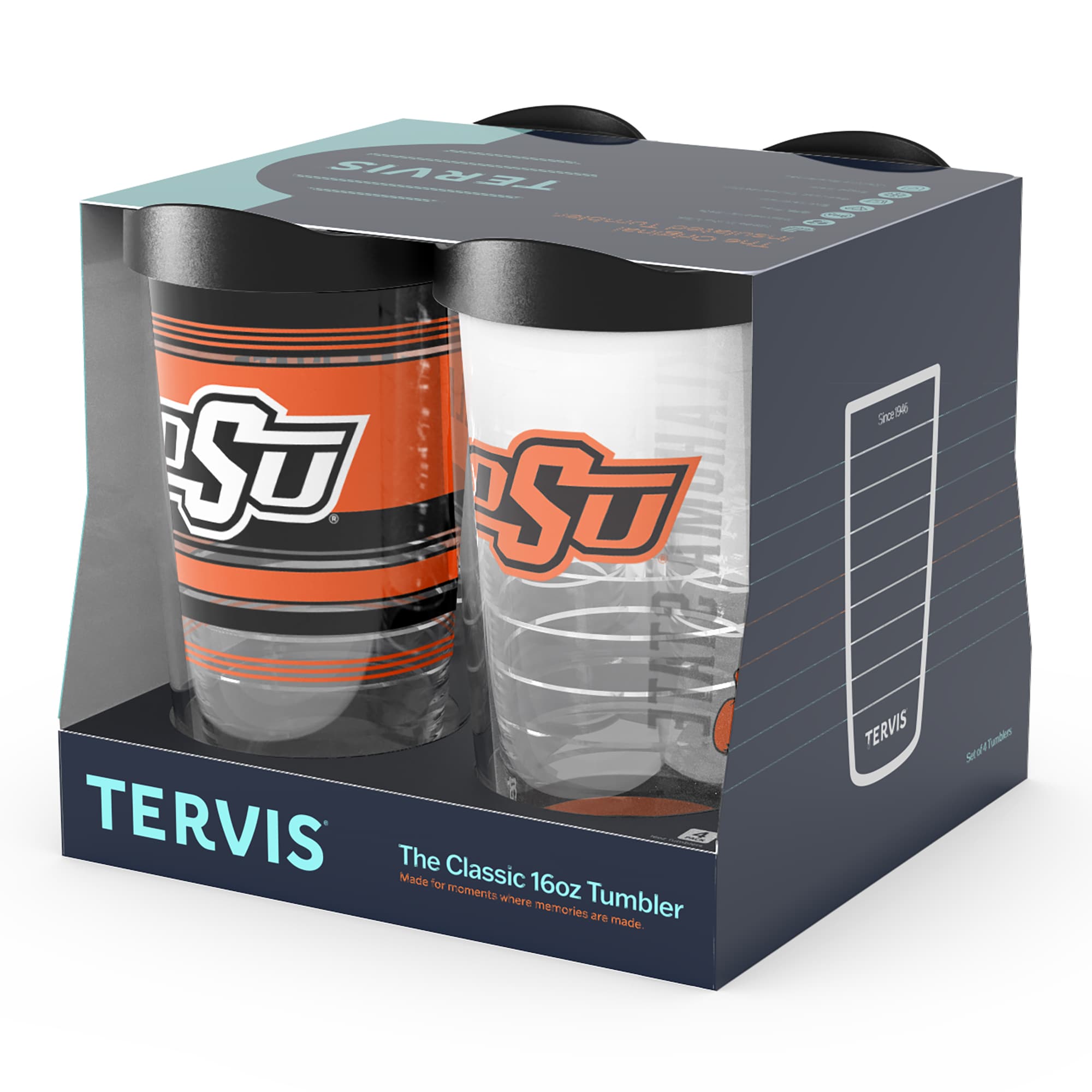 Tervis Oklahoma State Cowboys Four Pack 16oz. Classic Tumbler Set ...