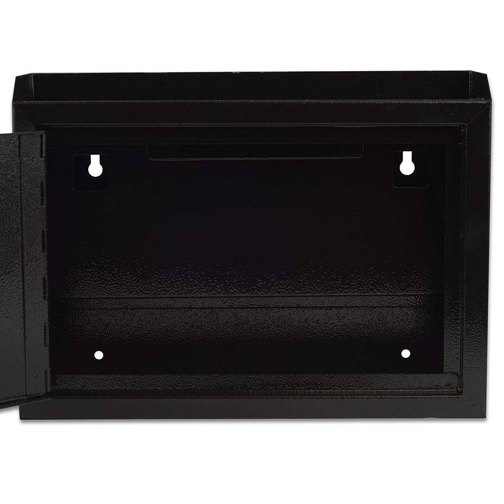 AdirOffice Steel Wall Mount Drop Box Safe with Key Lock Black ADI631-02 ...