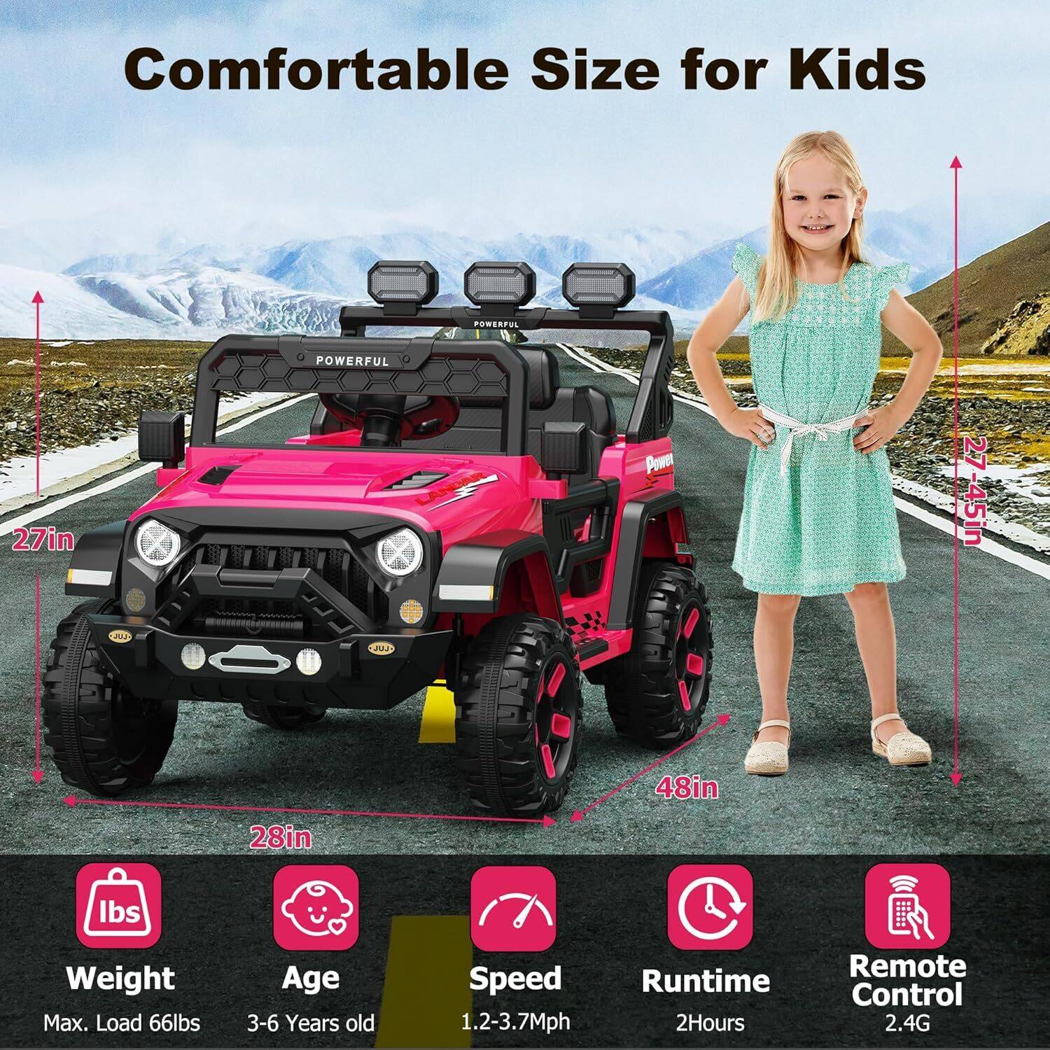 Qeetex 12V Kids Ride On Truck Car with Parent Remote Control for Best ...