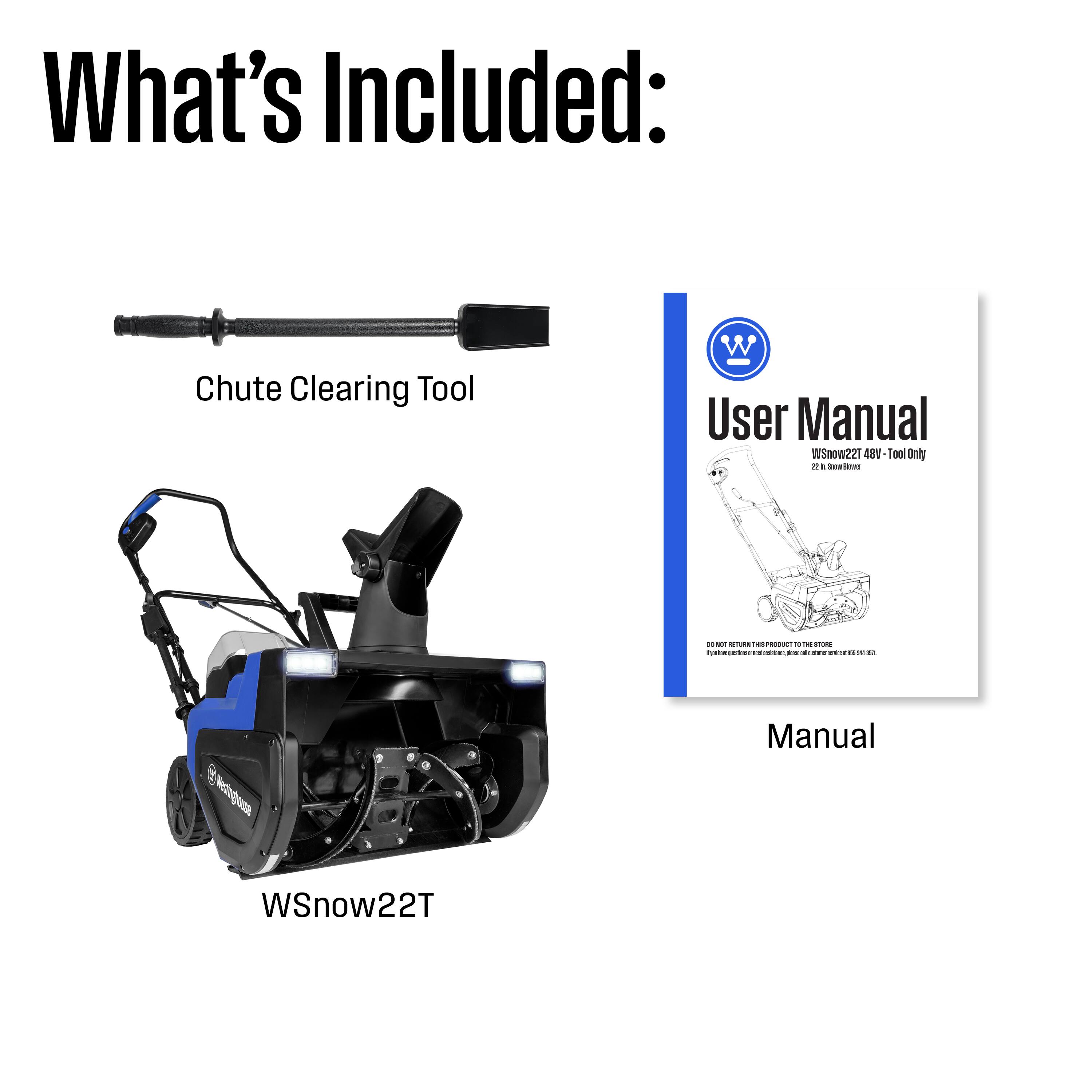 Westinghouse 22 in. 120 Volt Single Stage Cordless Electric Snow Blower ...