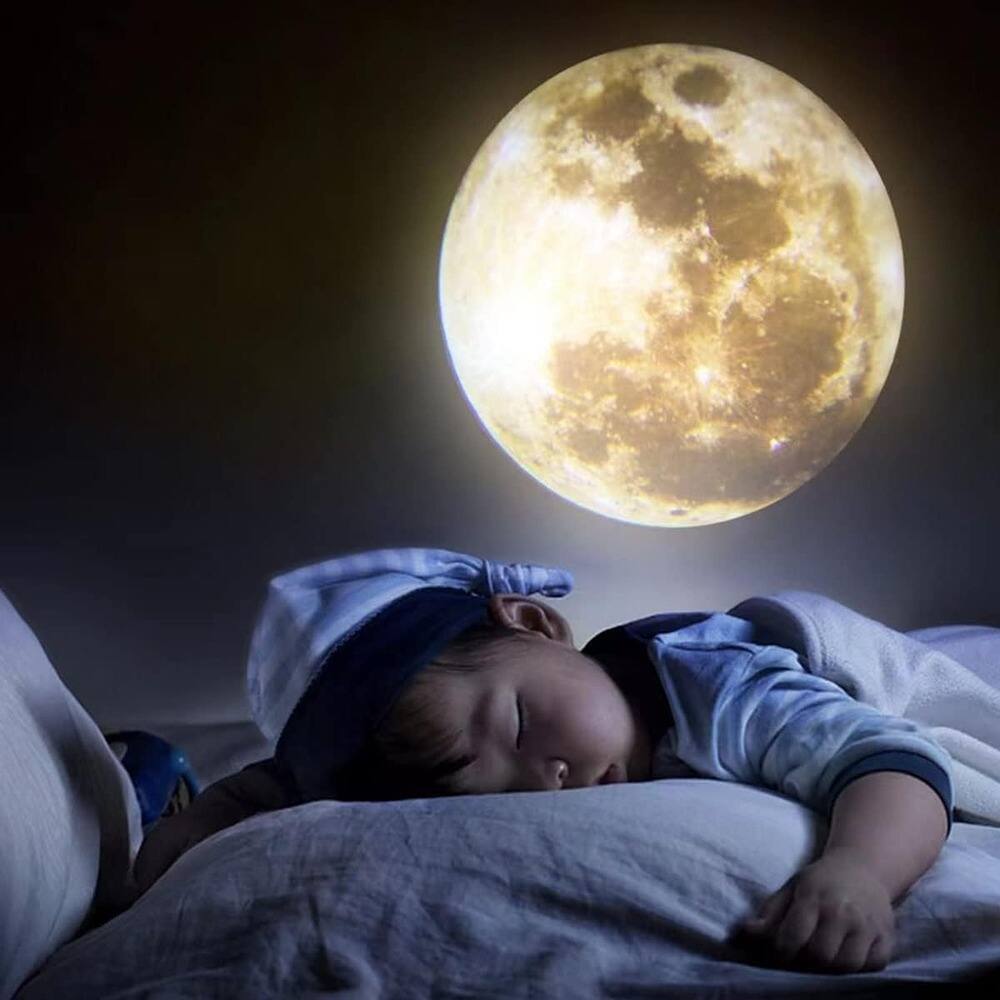 MOSZAR LLC Non Fade Moon Projector Night Light, USB Powered Lamp with 3 ...