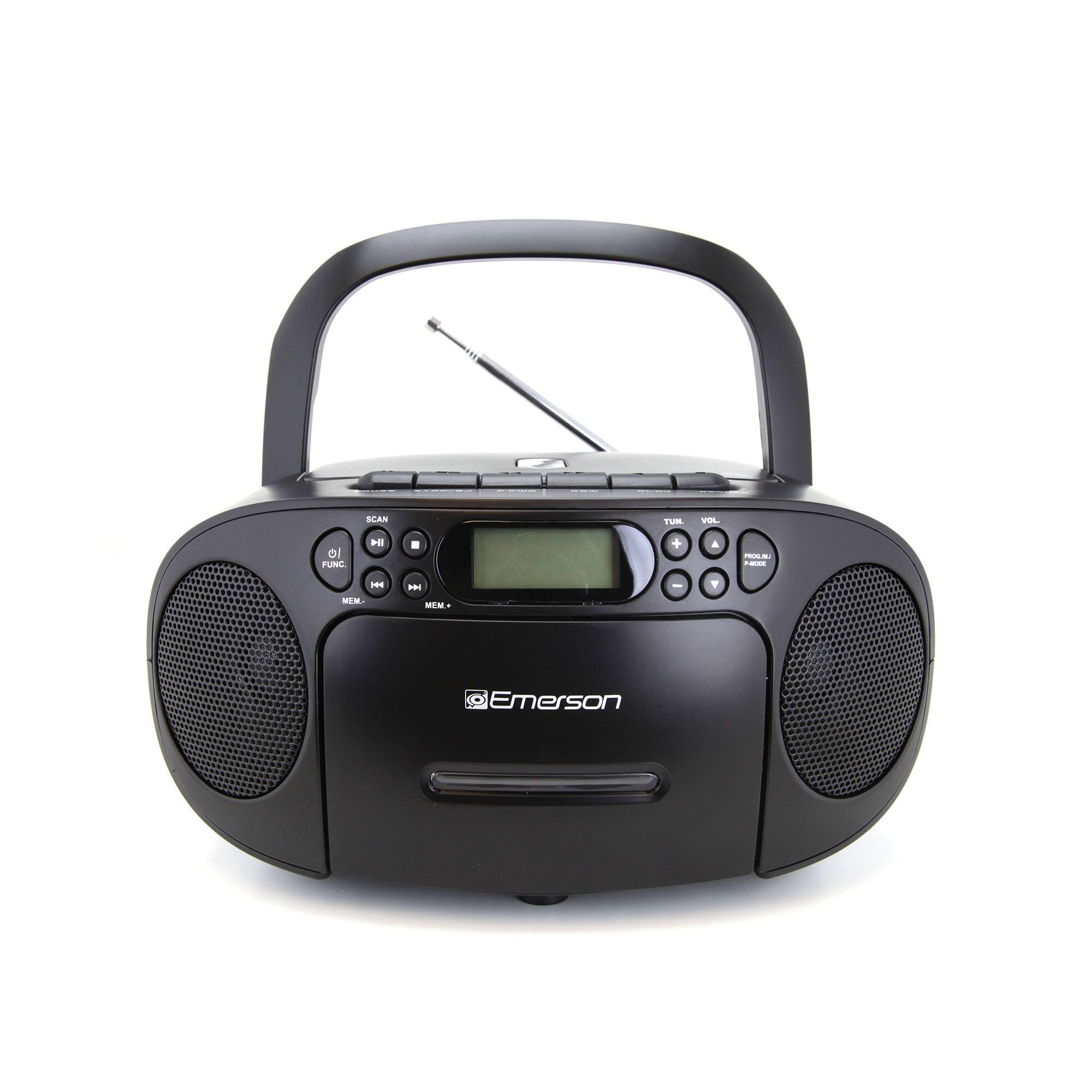 Emerson Portable CD Player Boombox with Cassette Player Combo, Tape ...