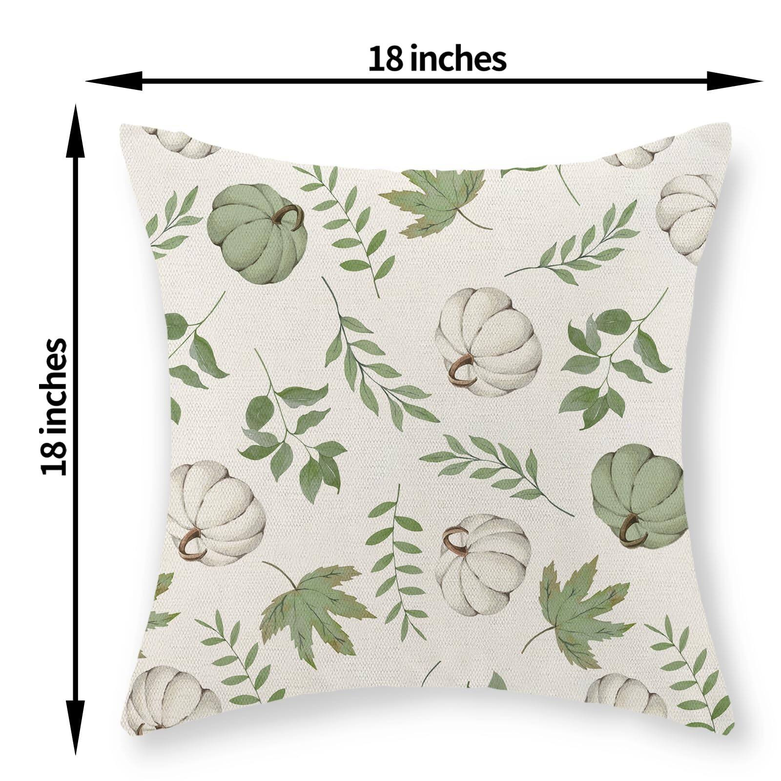 Paradigms Interiors Fall Pillow Covers Sage Pumpkin Maple Leaf Decor ...
