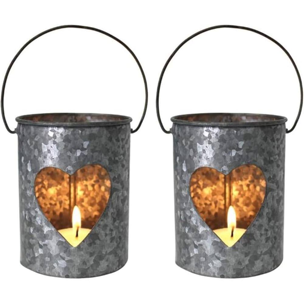 Amber Sporting Goods Heart Votive Candle Holders Handmade 4"x4" Set of ...