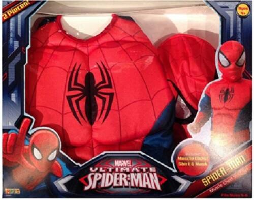Rubies Boys Spiderman Muscle Chest Shirt Children's Halloween Costume ...