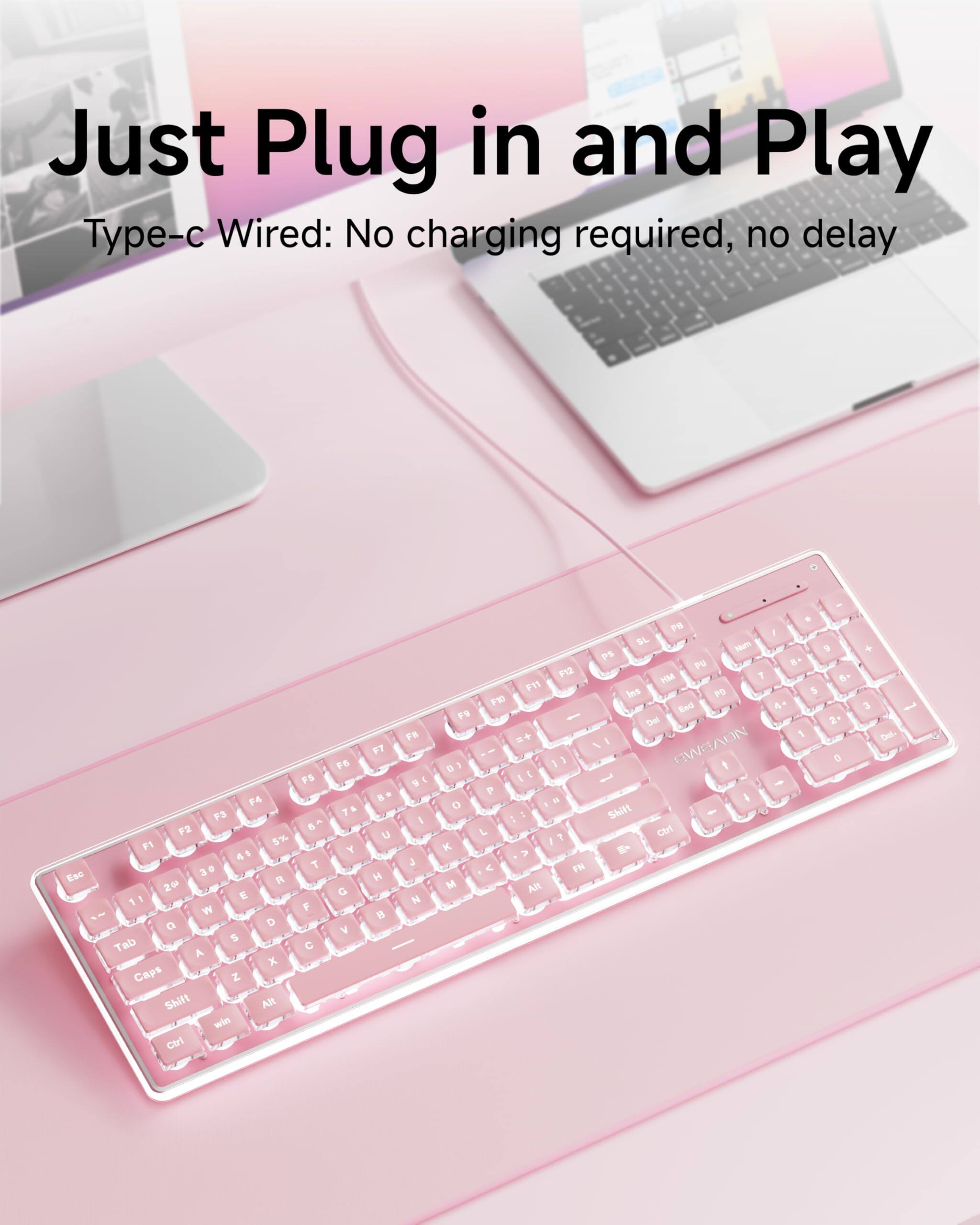 COTTAGE Eweadn Gx710s Backlit Computer Keyboards Usb With Metal Panel Plug And Play Pudding ...