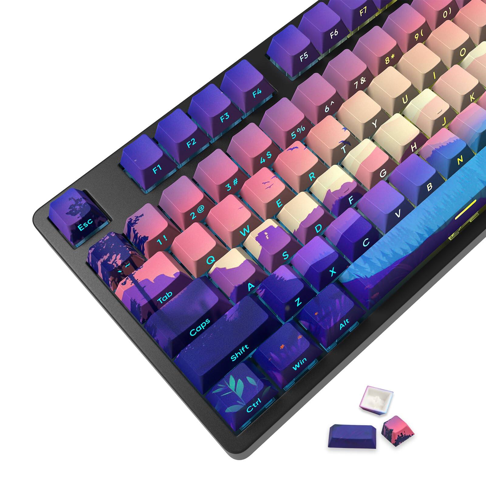 METALTON Pbt side Printed Translucent Keycap Multi coloured Style Shine ...