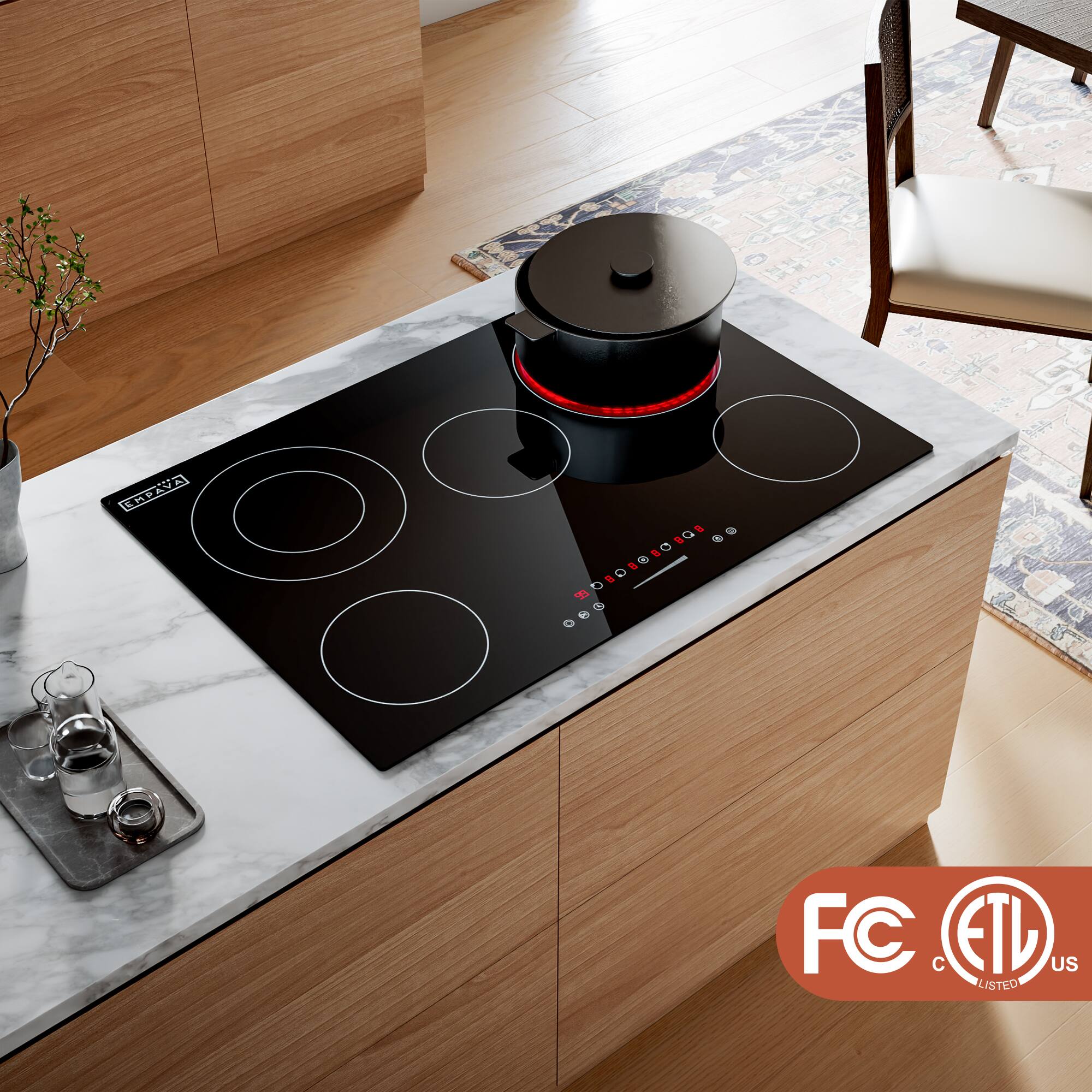 Empava 30 in. ETL Certified 5 EGO Heating Elements Electric Radiant ...