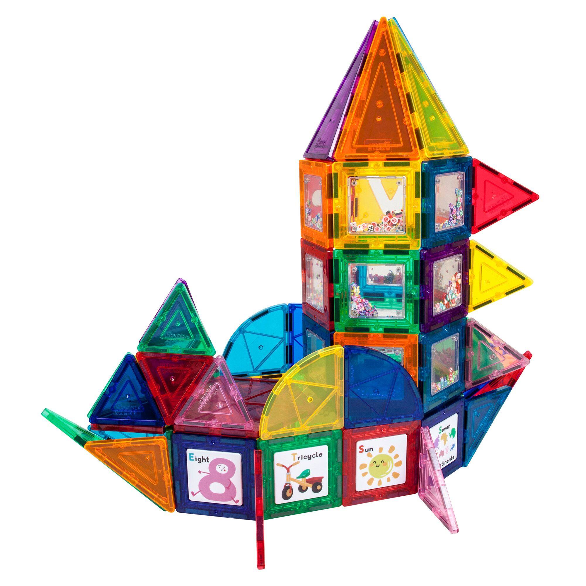 PicassoTiles PICASSO TILES 120PCS Magnetic Tiles for Kids – STEM ...