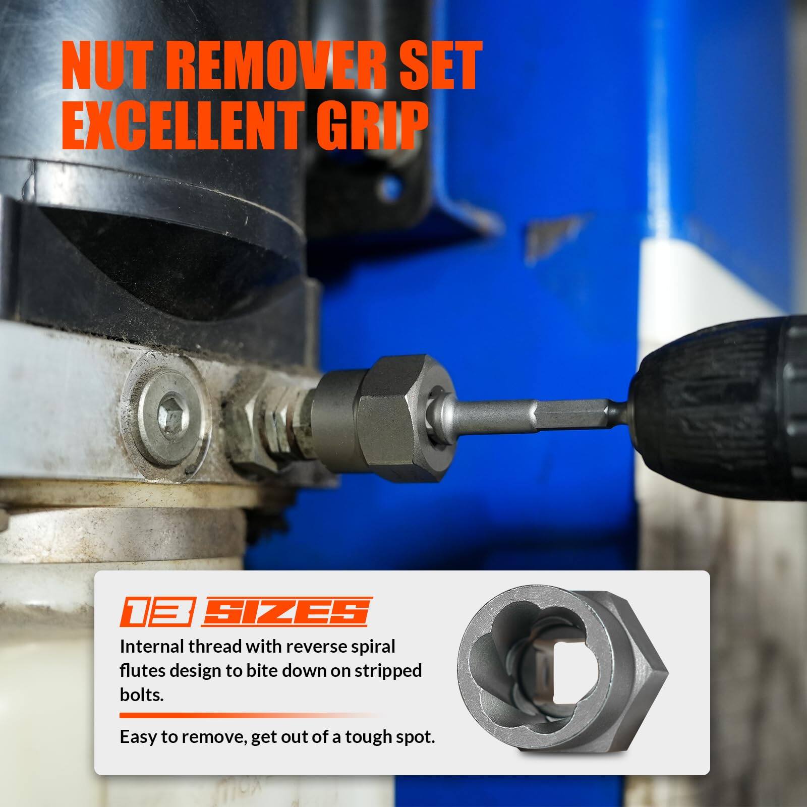 JETRANSPORT 62pcs Screw Extractor Set With Left Hand Drill Bit Bolt Kit ...