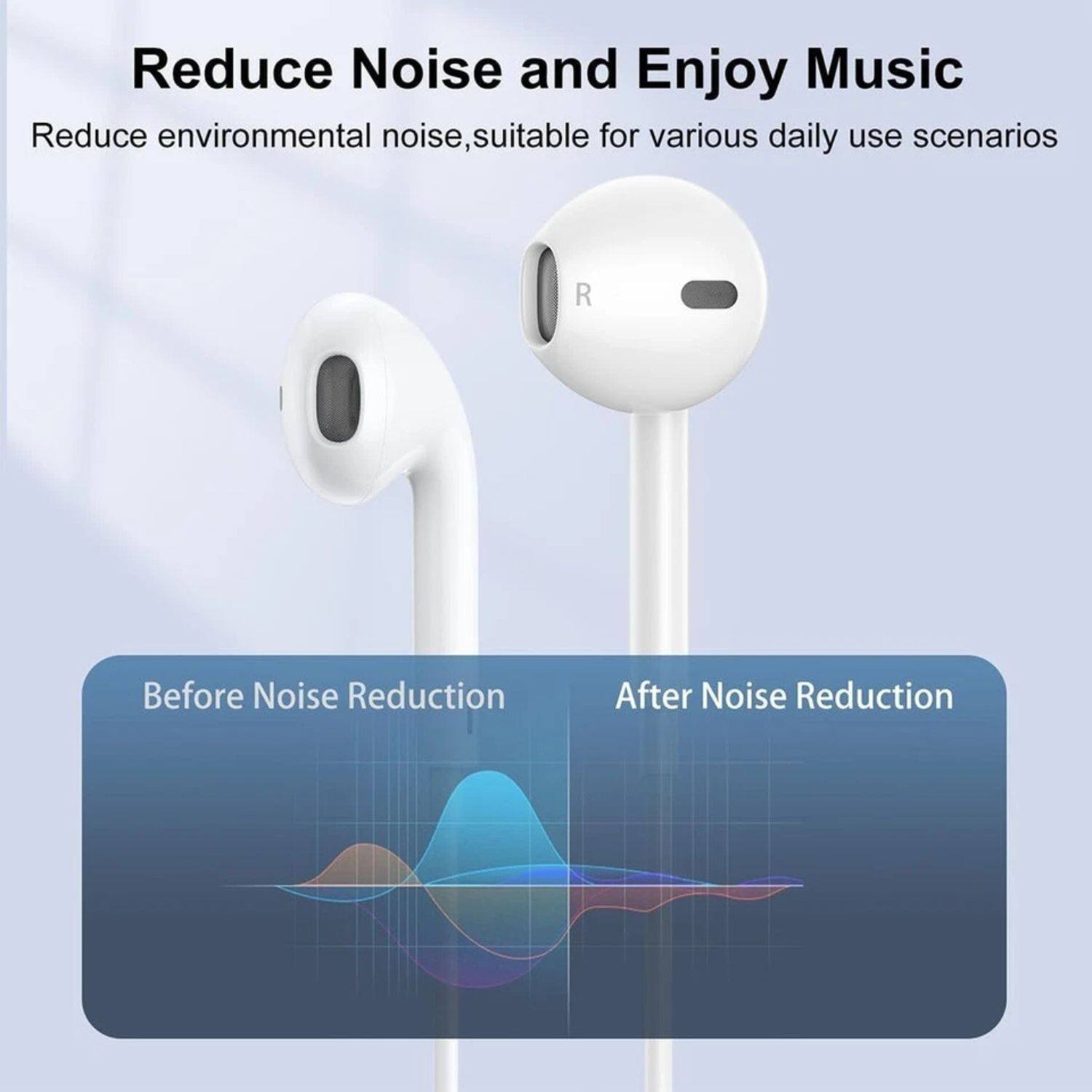 Stock Preferred EarPods with 8 Pin Connector – Wired In Ear Headphones with Mic for iPhone 14/13 ...