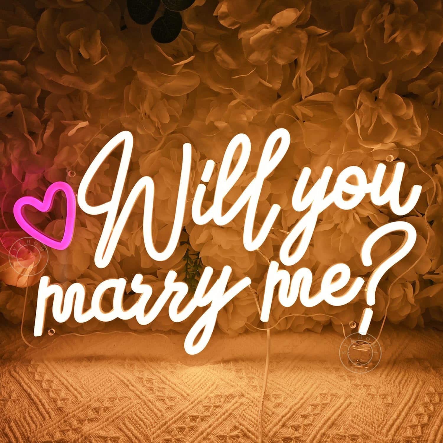Auledio - Will You Marry Me ? Led Neon Light Sign Heart Wedding ...
