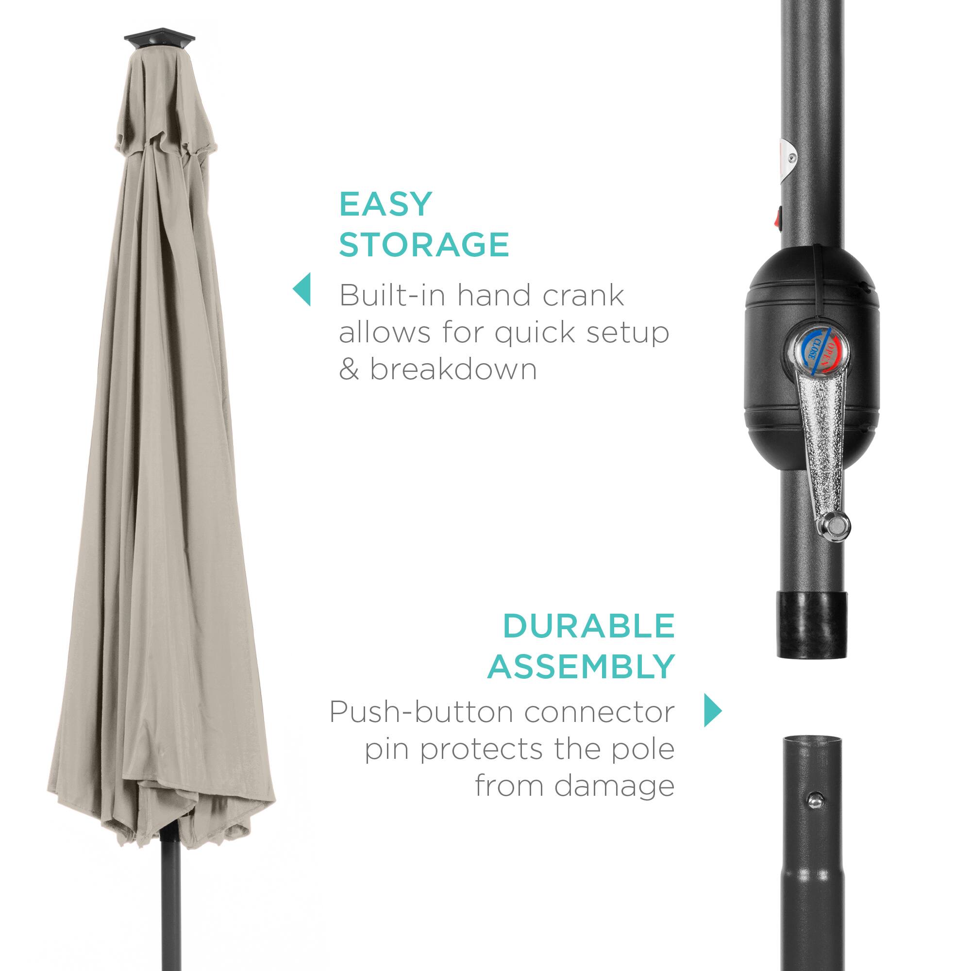 Best Choice Products 10ft Solar LED Lighted Patio Umbrella w/ Tilt ...