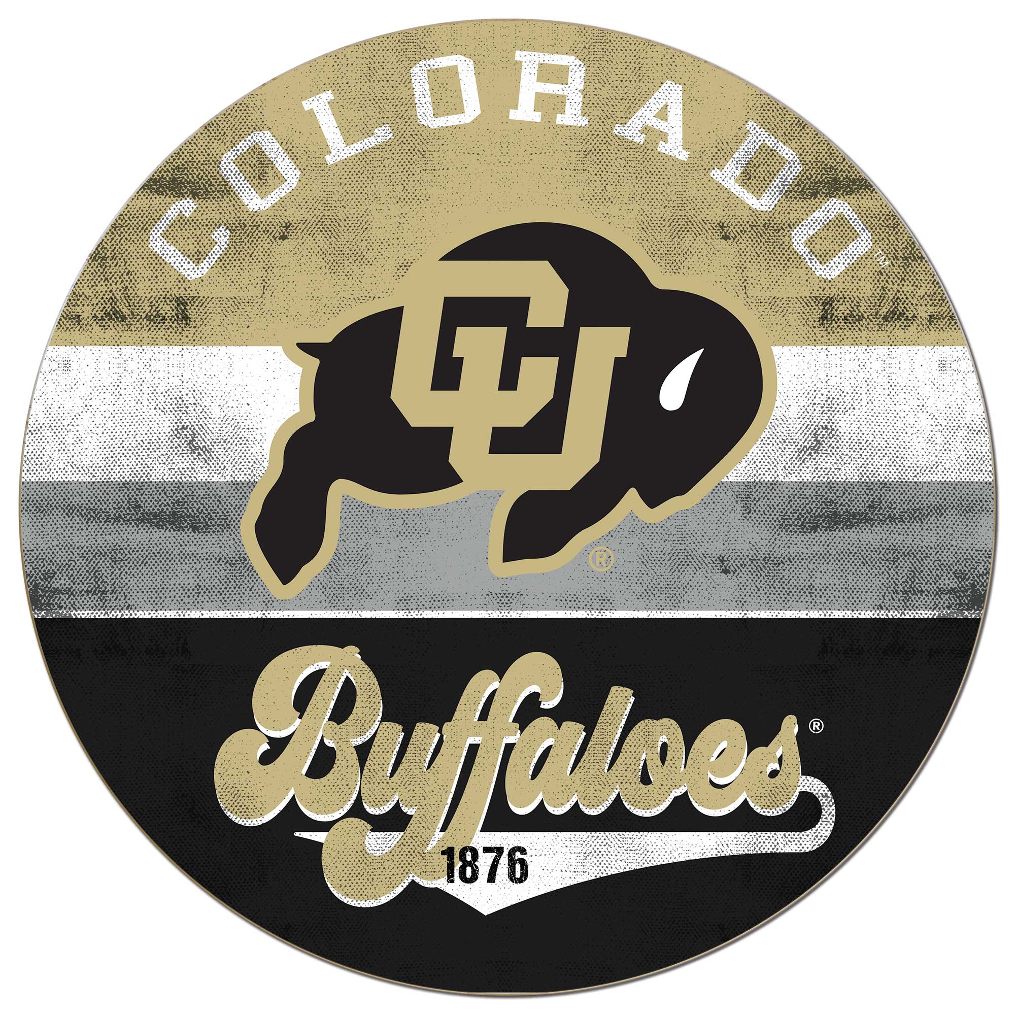 Jardine Colorado Buffaloes 20'' x 20'' Retro Logo Circle Sign Black 4965601 - Best Buy