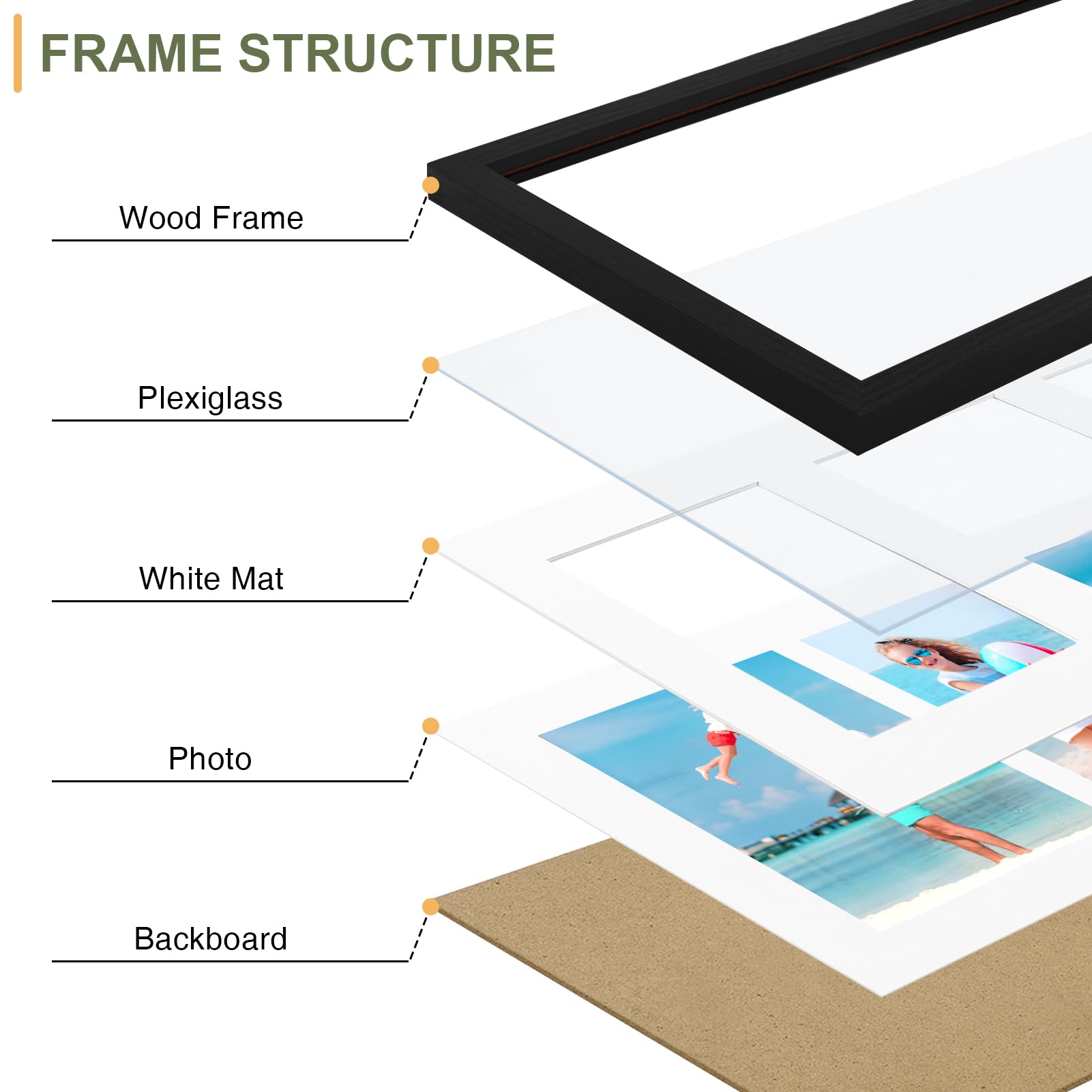 Stylel Star Picture Frames Collage With Mat Frame For Horizontal Or ...
