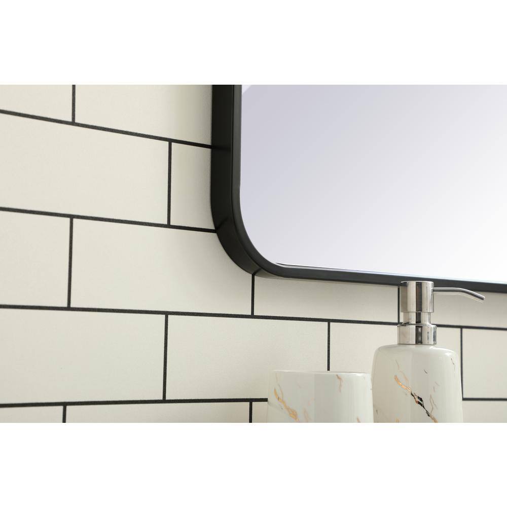 Elegant Decor Soft corner metal rectangular mirror 28x42 inch Black ...