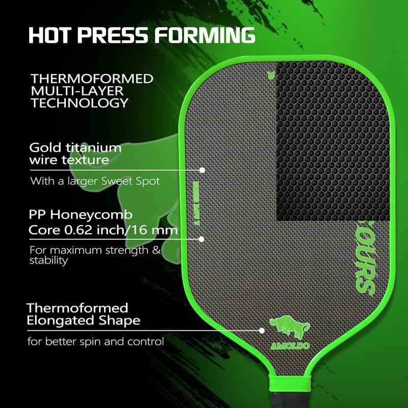 Aukfa Thermoformed Pickleball Paddle – Titanium Wire Texture, 16mm PP ...