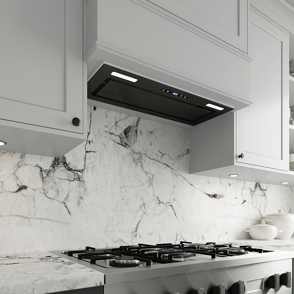 Streamline 28 inches Externally Vented Range Hood Insert Glossy Black T ...