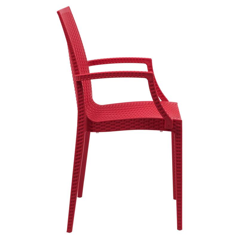 LeisureMod Mace 4 Pieces Modern Woven Pattern Dining Chairs Waterproof ...