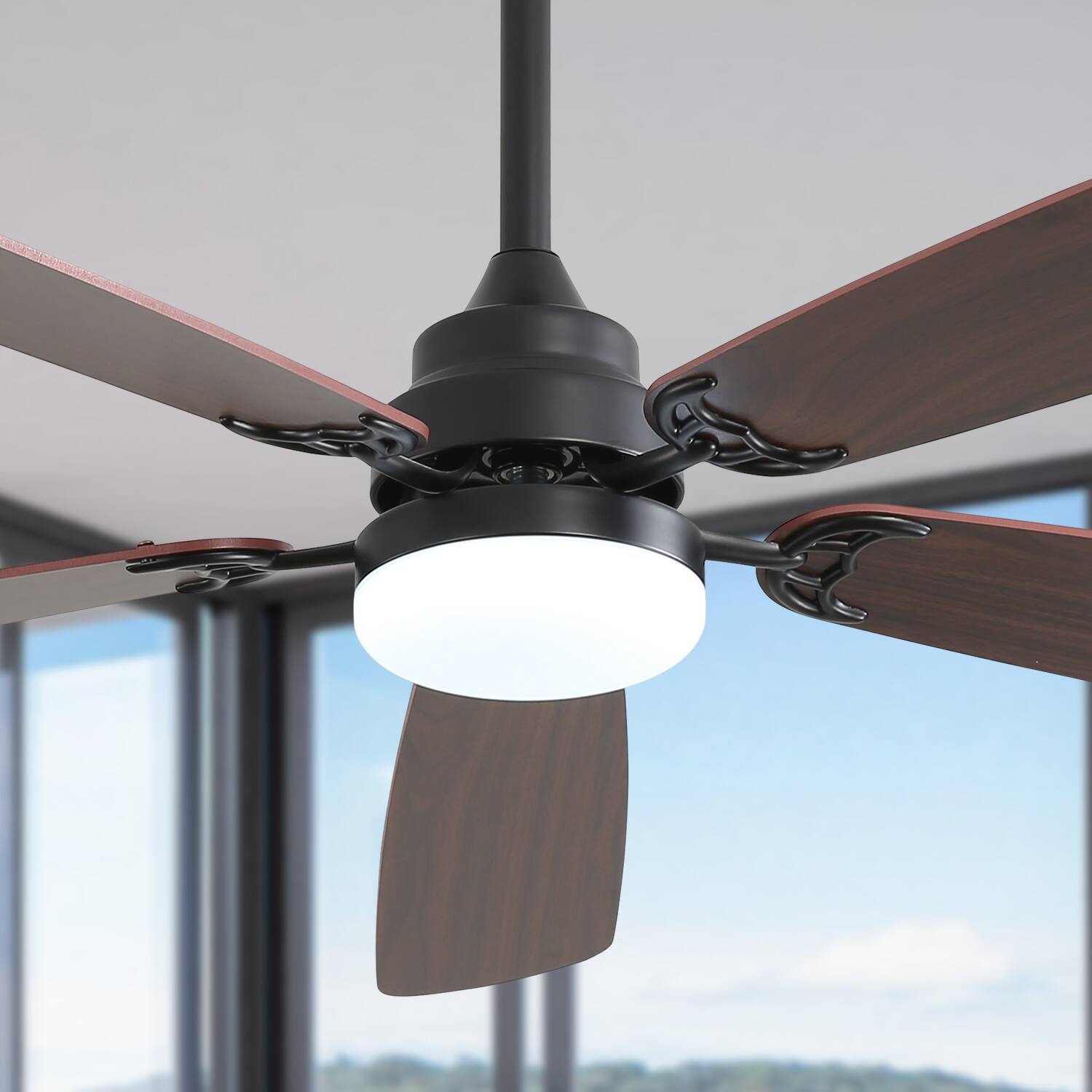 APRILSOUL 52 Inch Quiet Reversible LED Ceiling Fan Dual Color Blades ...