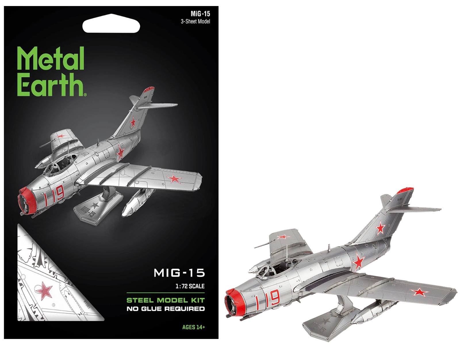 Metal Earth Model Kit Mikoyan Gurevich MiG 15 Fighter Aircraft Korean ...