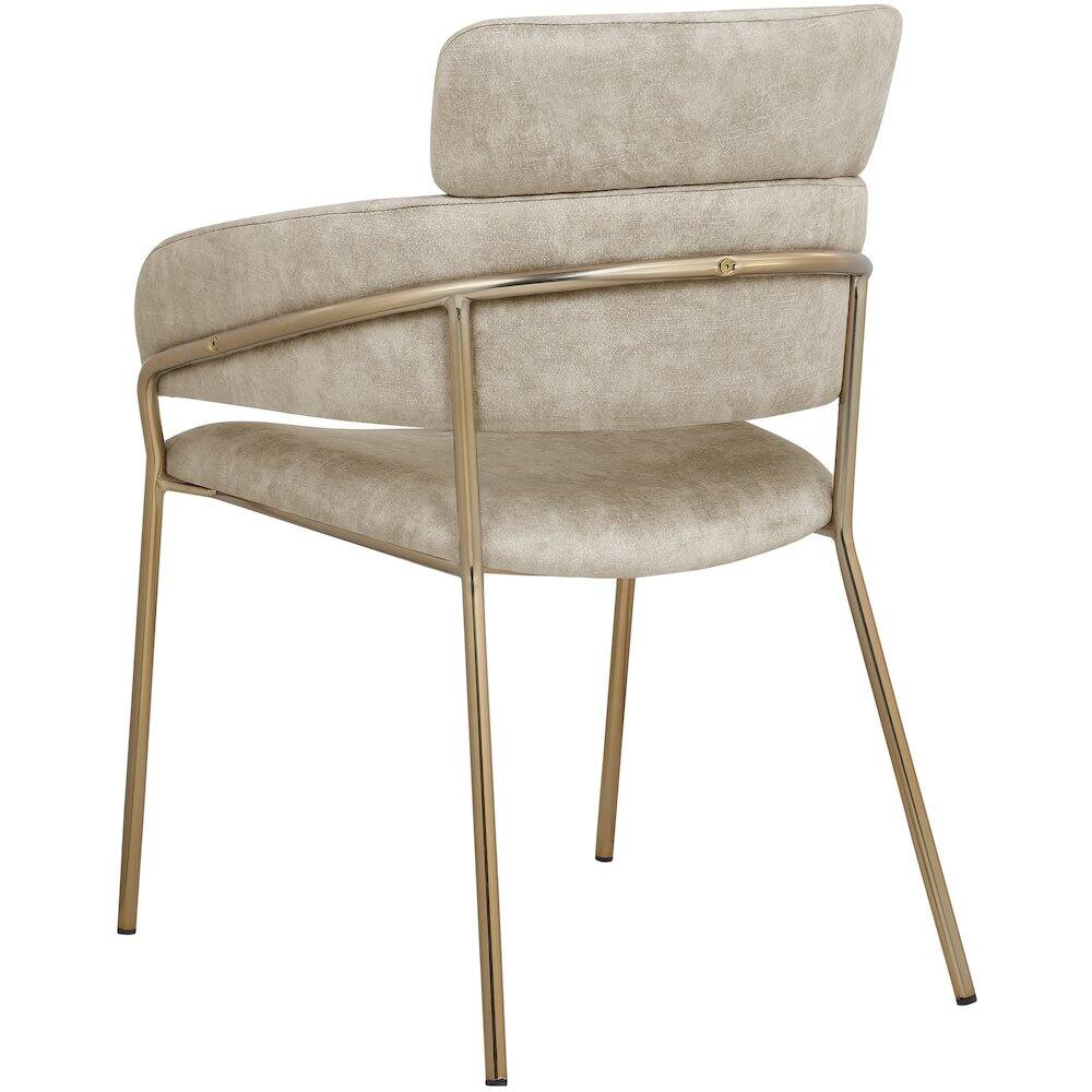 Meridian Furniture Yara Stone Velvet Dining Chair, Set of 2 Gray ...