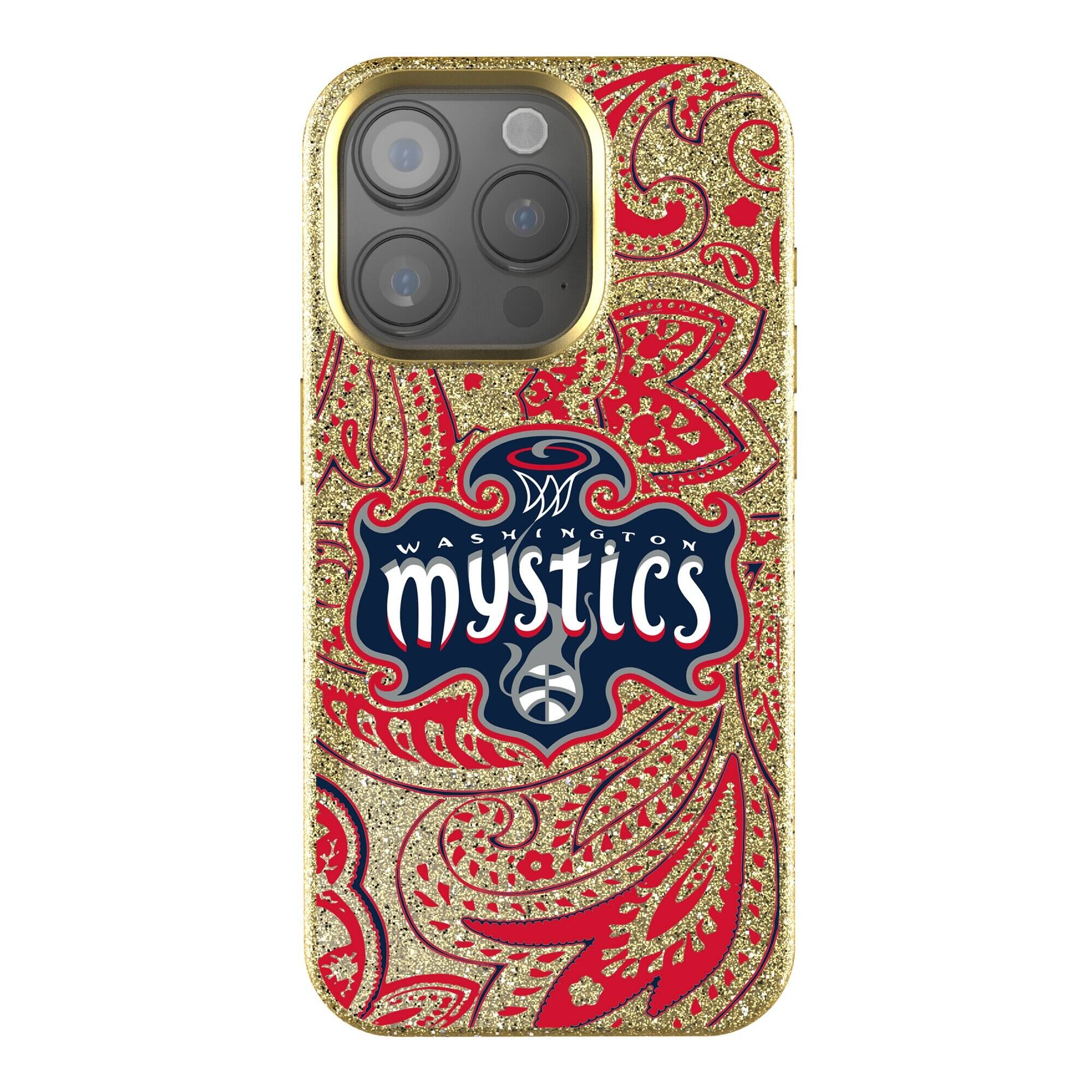 Keyscaper WNBA Washington Mystics Paisley Bling iPhone Case 16 Pro Gold ...